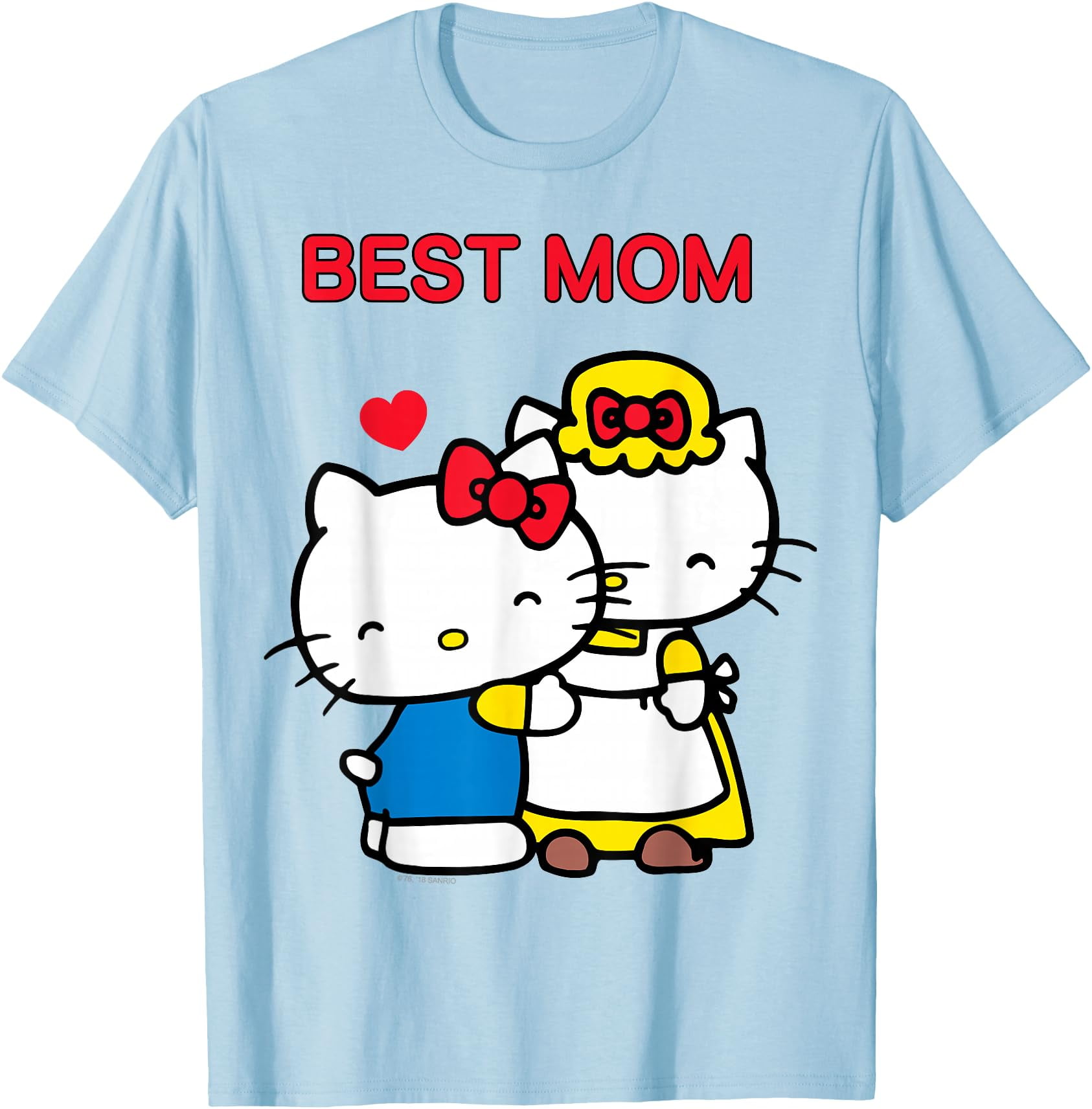 Hello Kitty Mother's Day Best Mom DTG Print Unisex T-Shirt,Light Blue ...