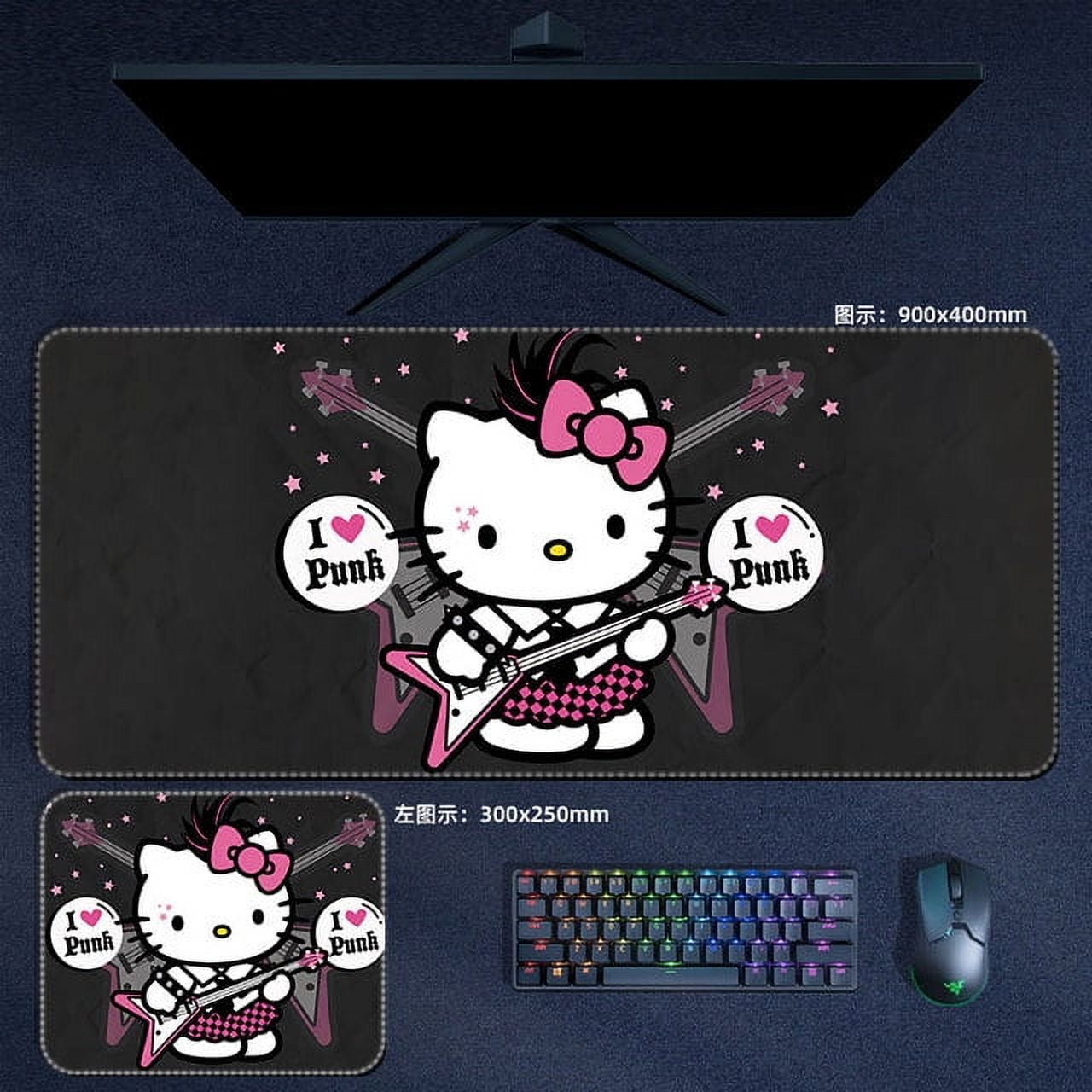 Hello Kitty Mouse Pad Anime Cute Cat Large Mouse Pad Computer Keyboard ...