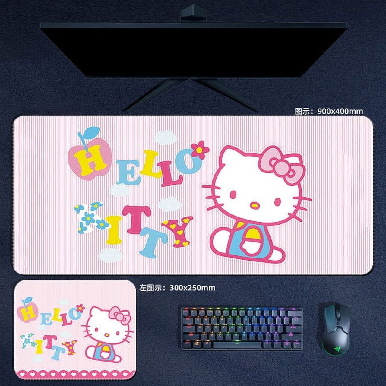 Hello Kitty Mouse Pad Anime Cute Cat Large Mouse Pad Computer Keyboard ...