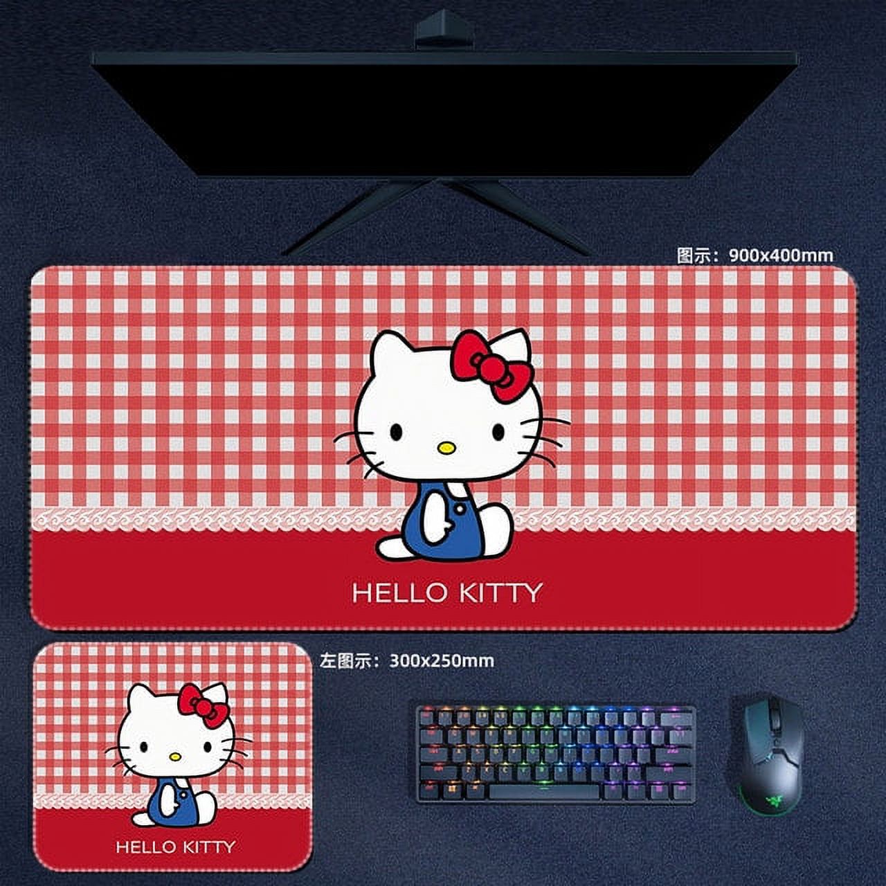 Hello Kitty Mouse Pad Anime Cute Cat Large Mouse Pad Computer Keyboard ...