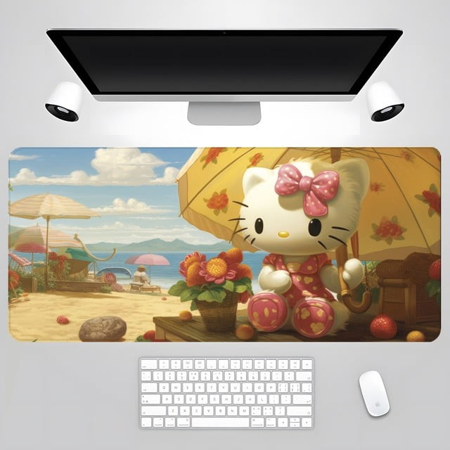 Hello Kitty Mouse Pad Gamer Pc Gaming Accessories Rubber Mat Mausepad ...