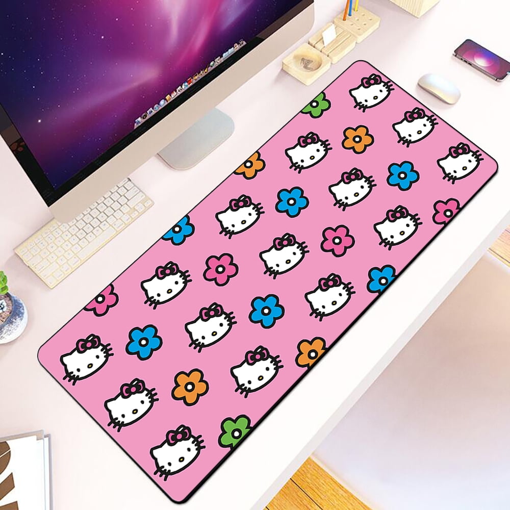 Hello Kitty Mousepad HD Printing Computer Gamers Locking Edge Non-slip ...