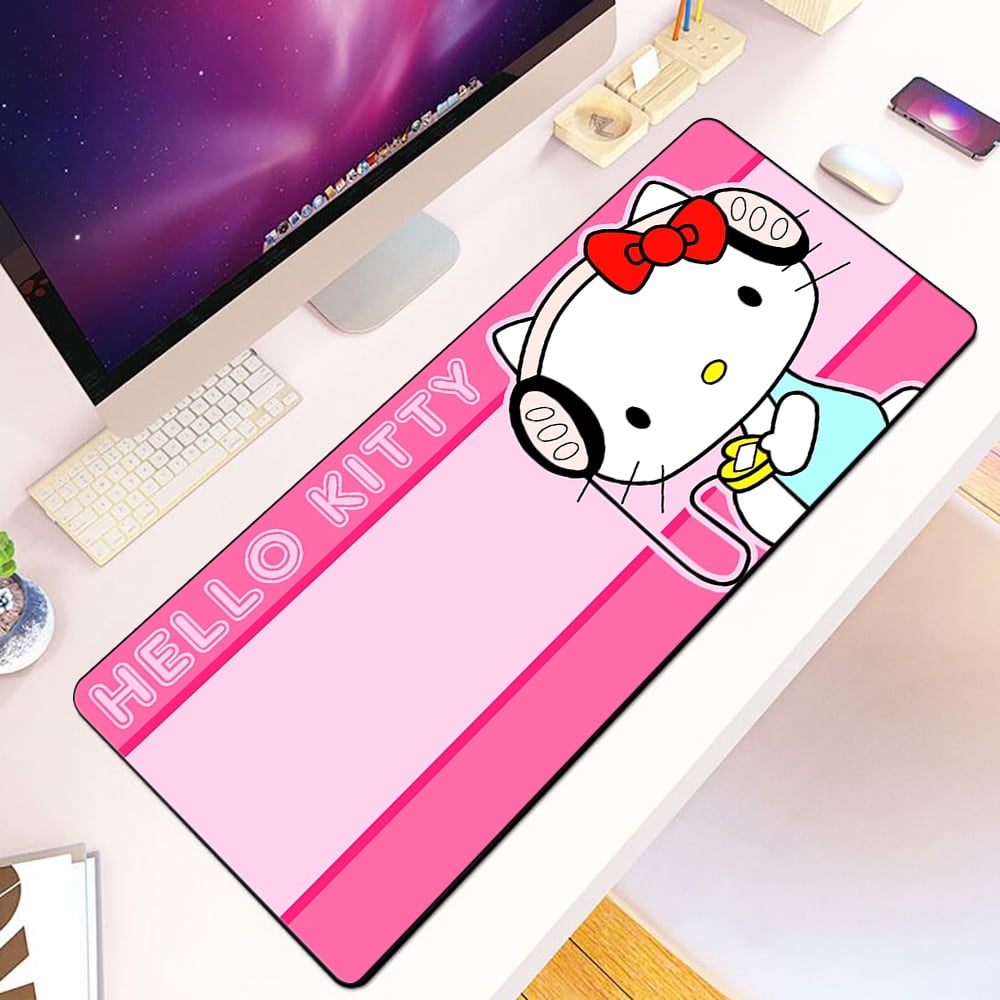 Hello Kitty Mousepad HD Printing Computer Gamers Locking Edge Non-slip ...