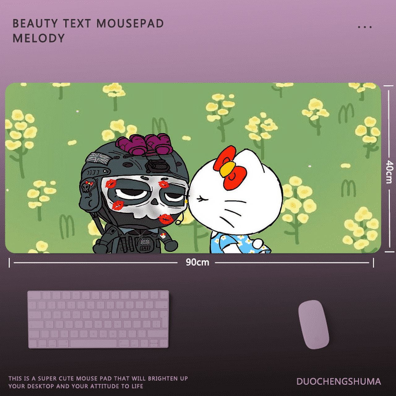 Hello Kitty Mousepad Large Mat Gaming Mousepad Compute Mouse Gamer Stitching Desk Mat XXL for PC ...