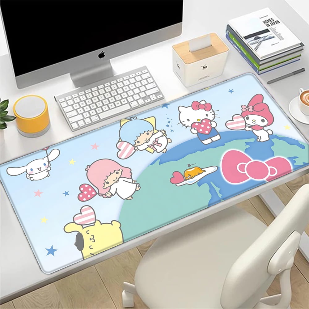 Hello Kitty My Melody Kuromi Mousepad HD Printing Computer Gamers Locking Edge Non-slip Mouse ...