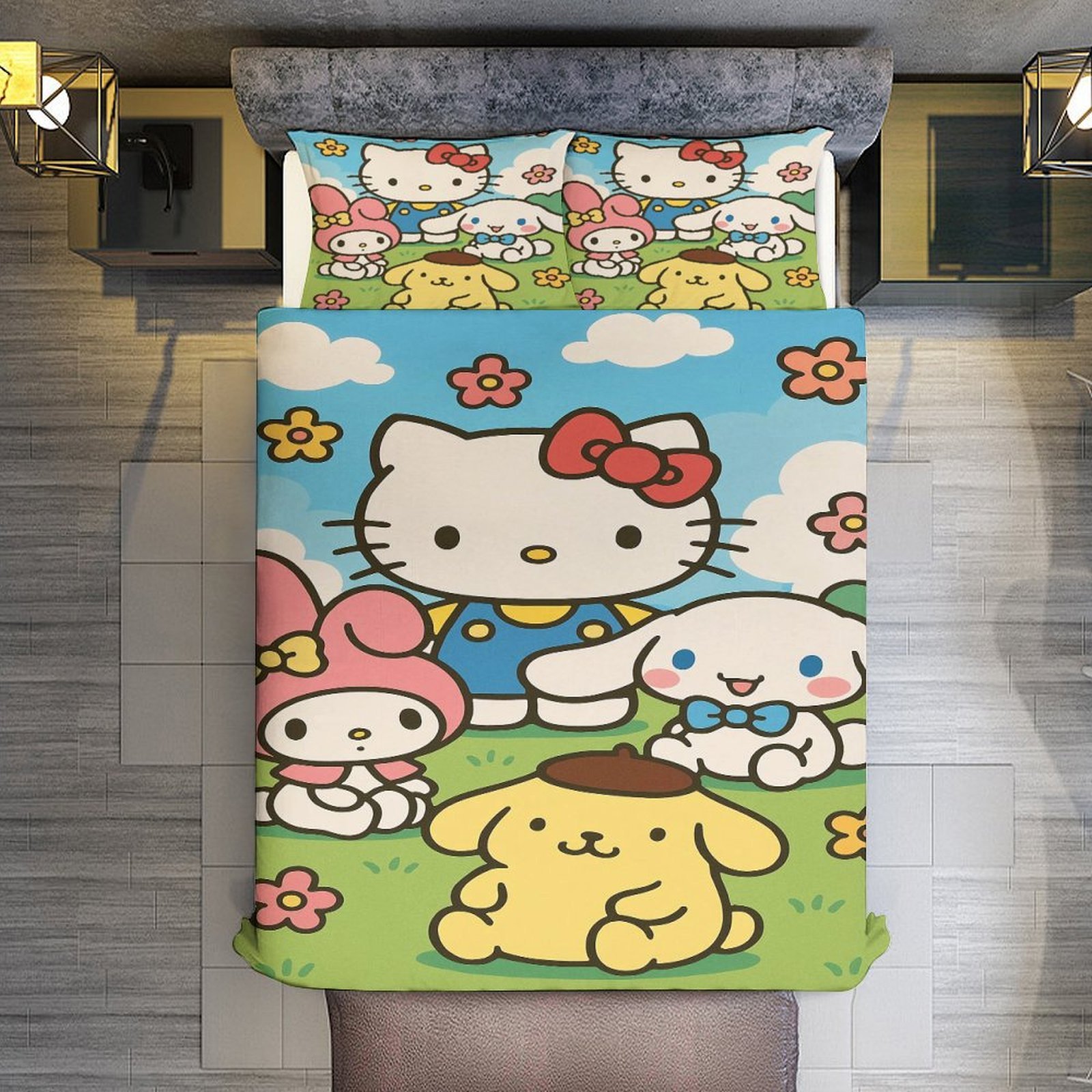 Hello-Kitty Mymelody Cinnamoroll Queen Sheet Set for Kids and Adults ...