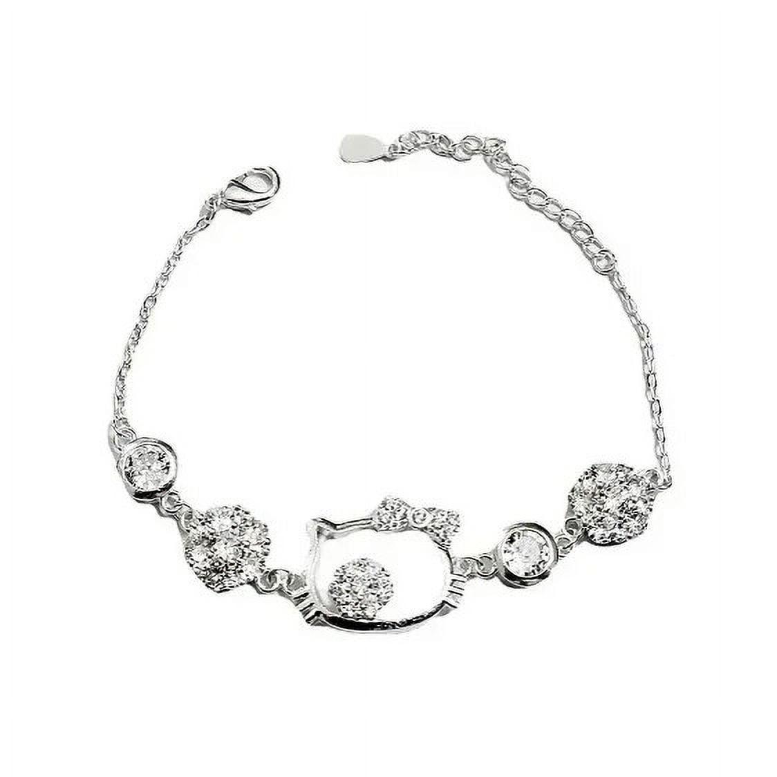 Hello Kitty Necklace Sanrio Anime Character Pink Peach Heart Crystal ...