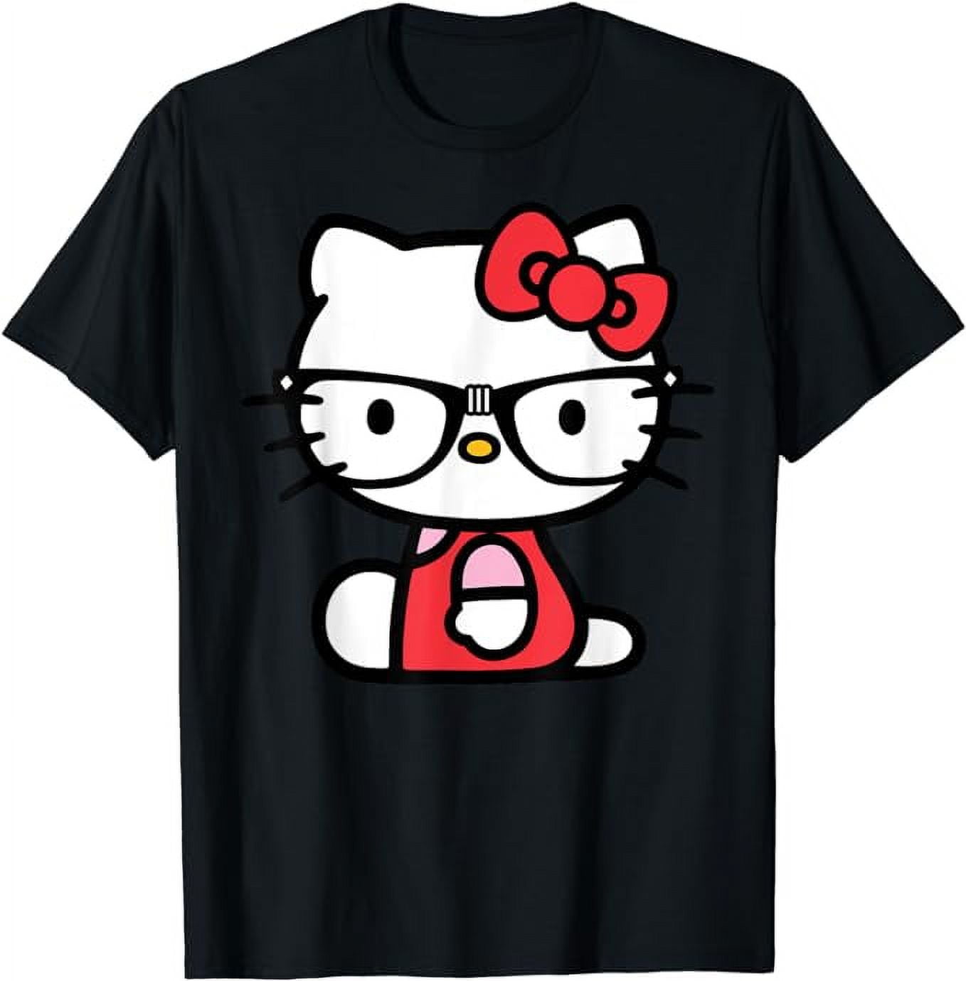 Hello Kitty Nerd Glasses T-Shirt, Black Color, Size S - Walmart.com