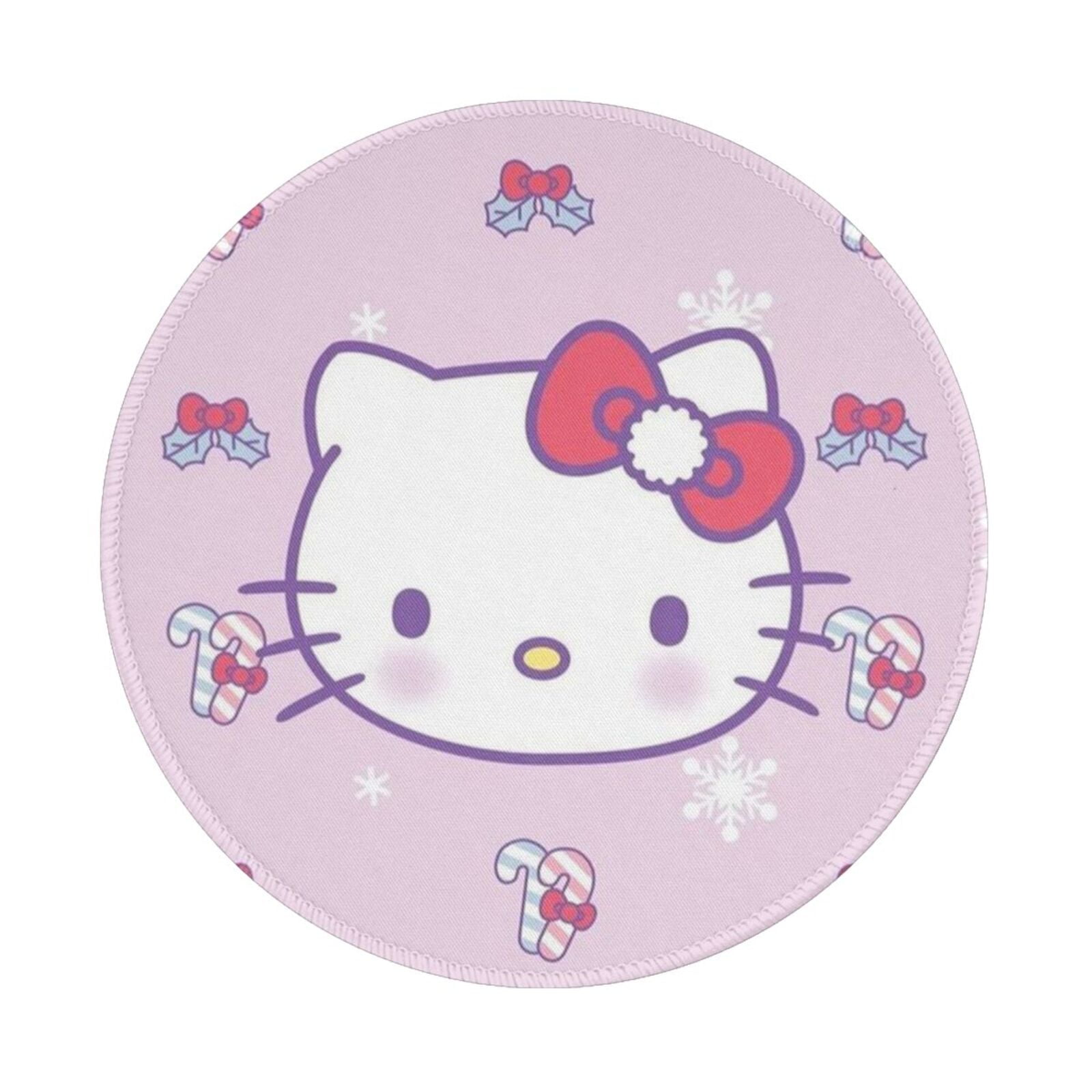 Hello Kitty Non-Slip Rubber Base Mouse Mat 8 Inch Round Mouse Pad With ...