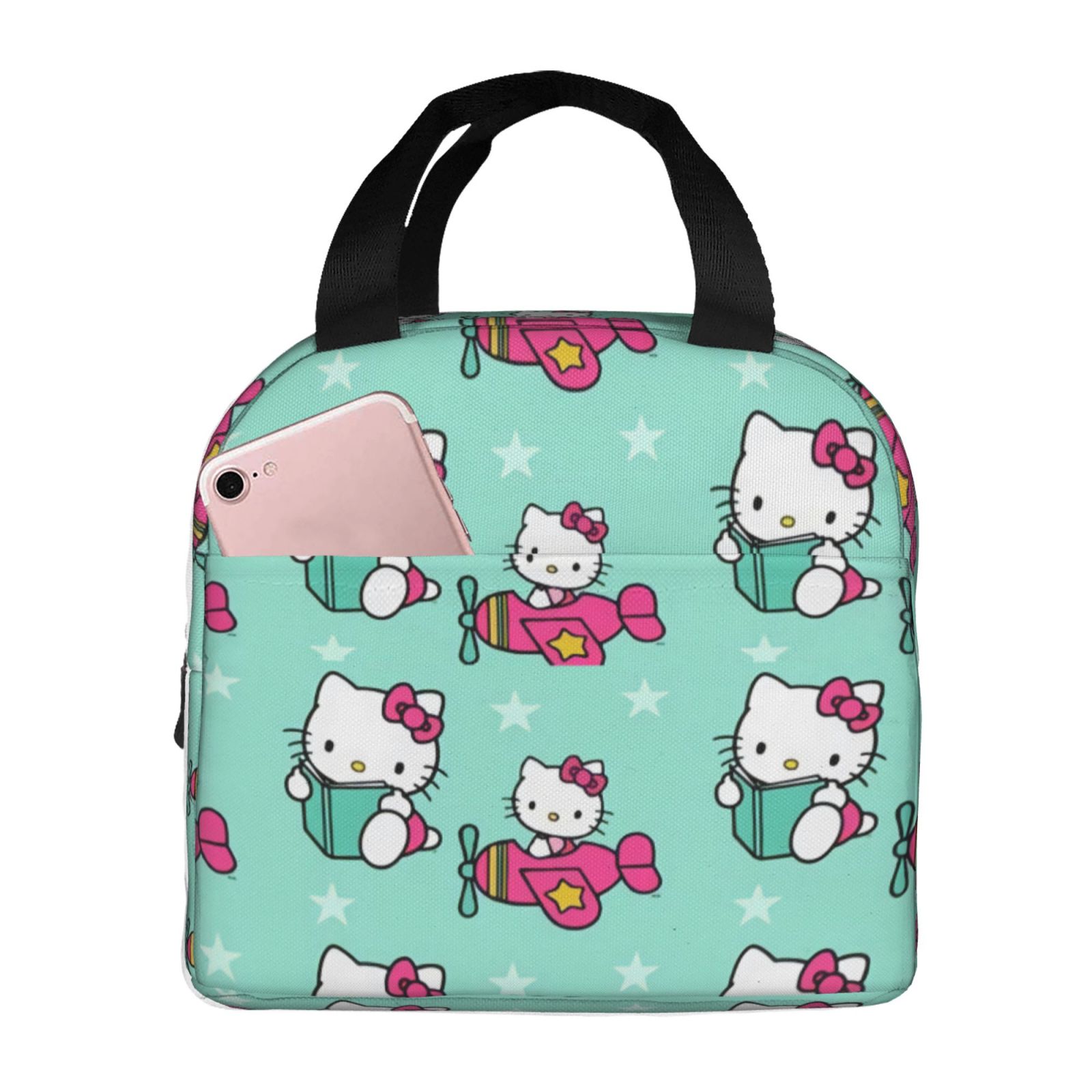 Hello Kitty On A Plane Lunch Bag for Women,Insulated Lunch Bag For ...
