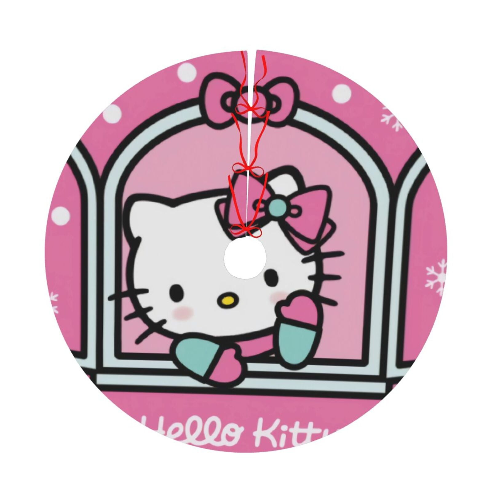 Hello-Kitty On The Window Christmas Tree Skirt 36 Inch,Hello-Kitty On ...