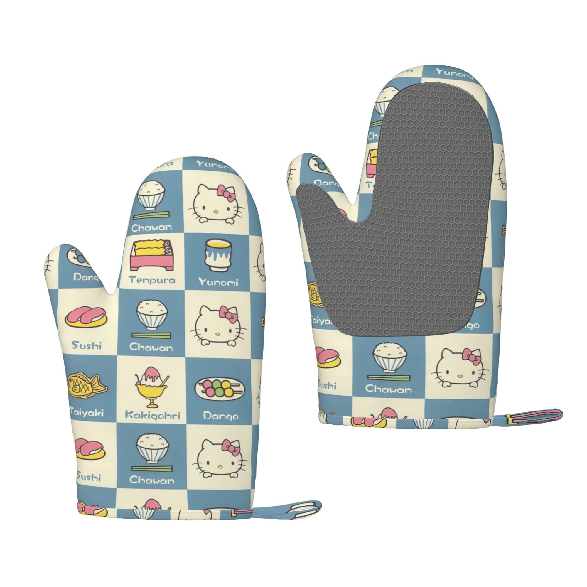 Hello Kitty Oven Mitts Set of 2 Silicone Oven Gloves Heat Resistant for ...