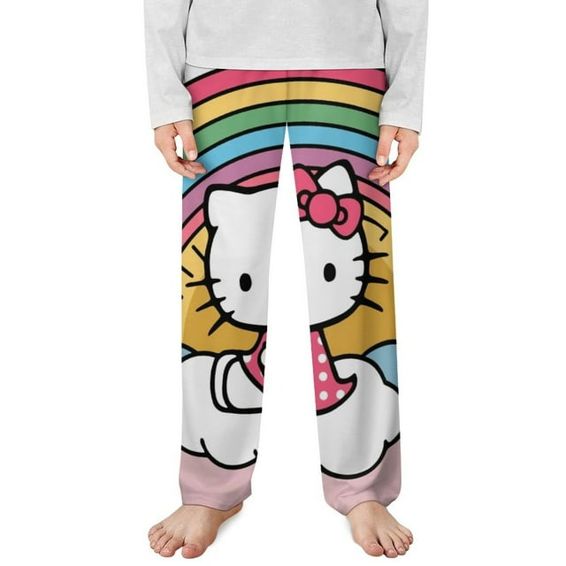 Hello Kitty Pajama Pants for Gils Kids Cute Sleep Bottoms Hello Kitty ...