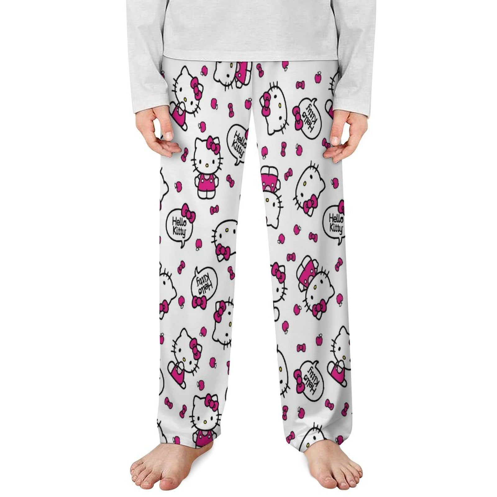 Hello Kitty Pajama Pants for Kids Long Sleep Plaid Pants Soft Lounge Pj ...