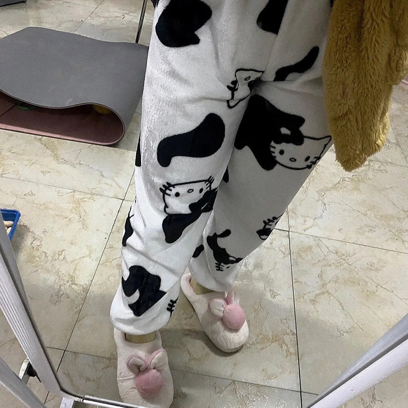 Hello Kitty Pajamas Pants Sanrio Anime Flannel Ruffles Kawaii Cartoon ...