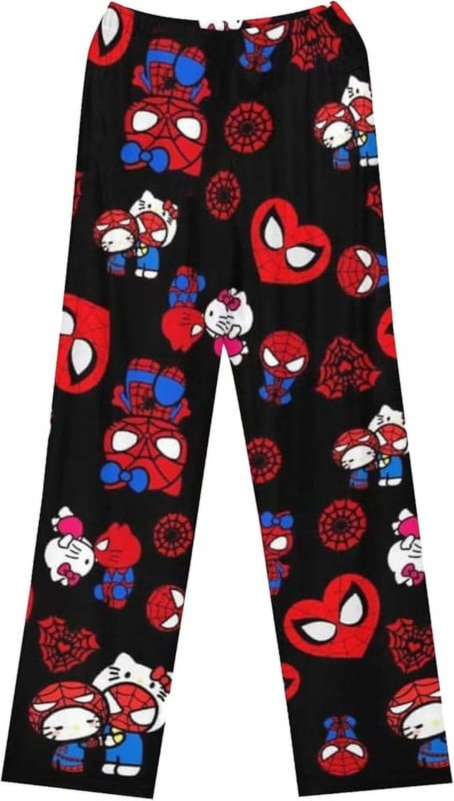 Hello Kitty Pajamas Pants Women's Girls Cartoon Cat Print Polyester ...