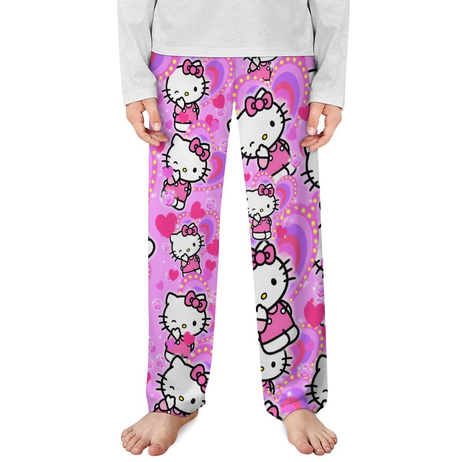 Hello Kitty Pajamas Pants for Gils Kids Cute Sleep Bottoms Hello Kitty ...