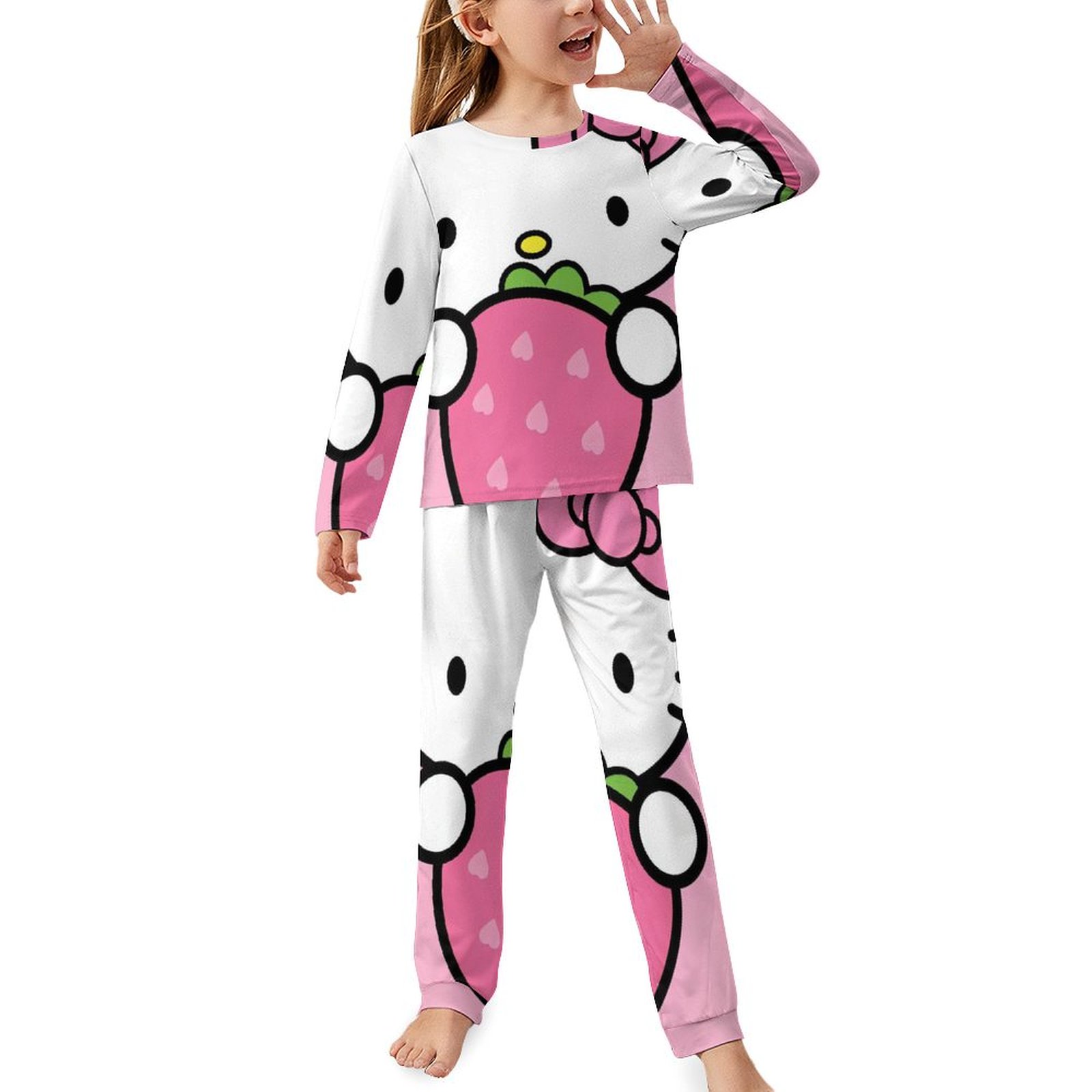 Hello Kitty Pajamas Set for Gils Kids Cute PJ Sets Hello Kitty Merch ...