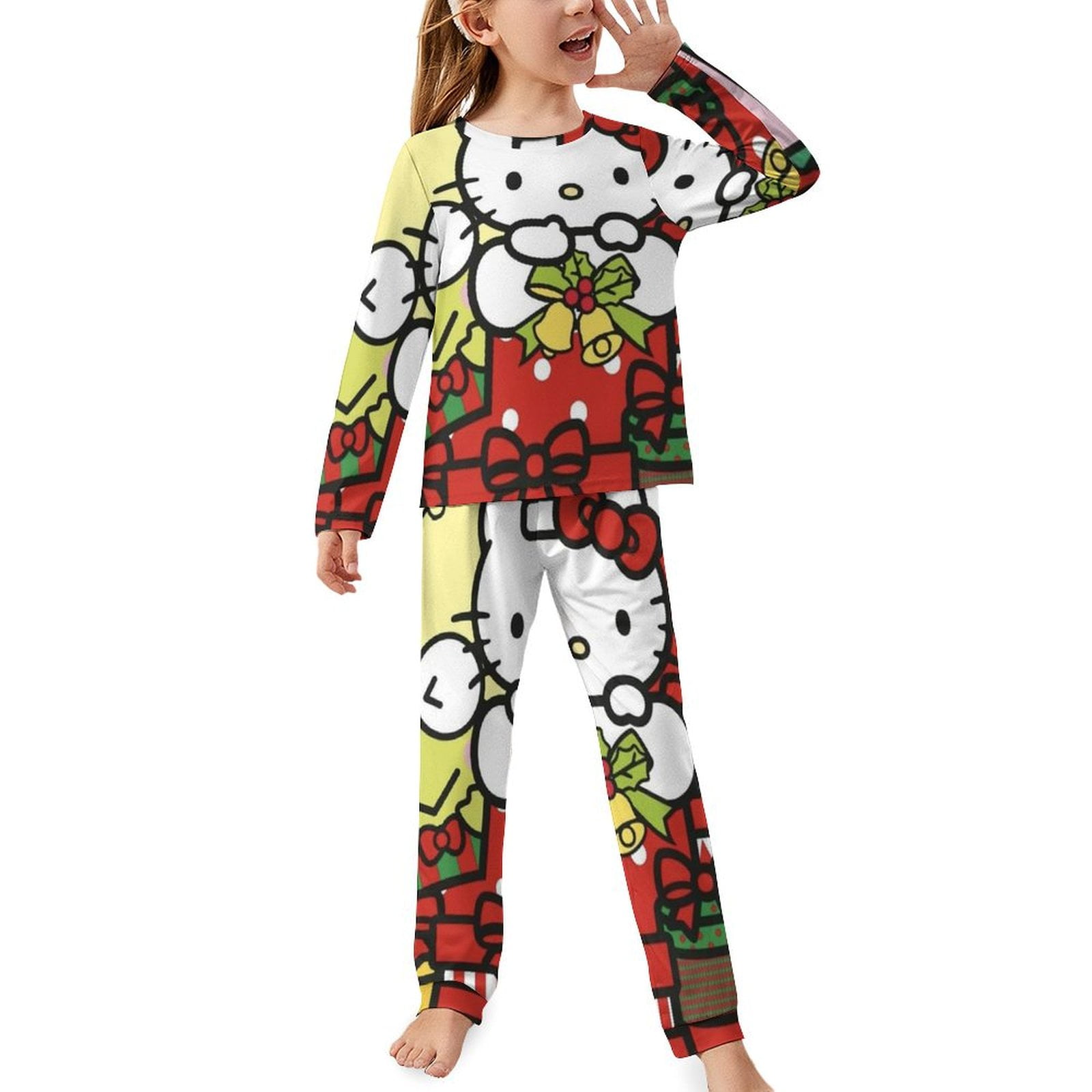 Hello Kitty Pajamas Set for Gils Kids Cute PJ Sets Hello Kitty Merch ...