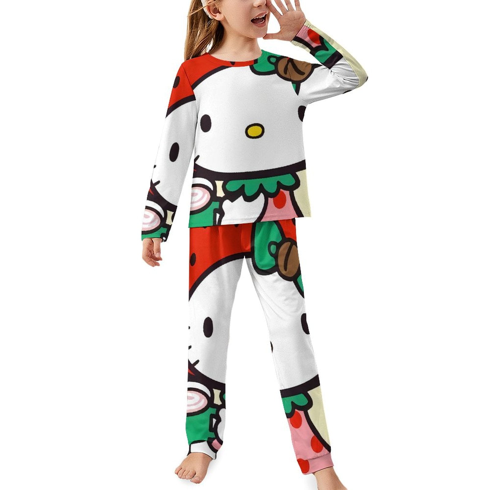 Hello Kitty Pajamas Set for Gils Kids Cute PJ Sets Hello Kitty Merch ...