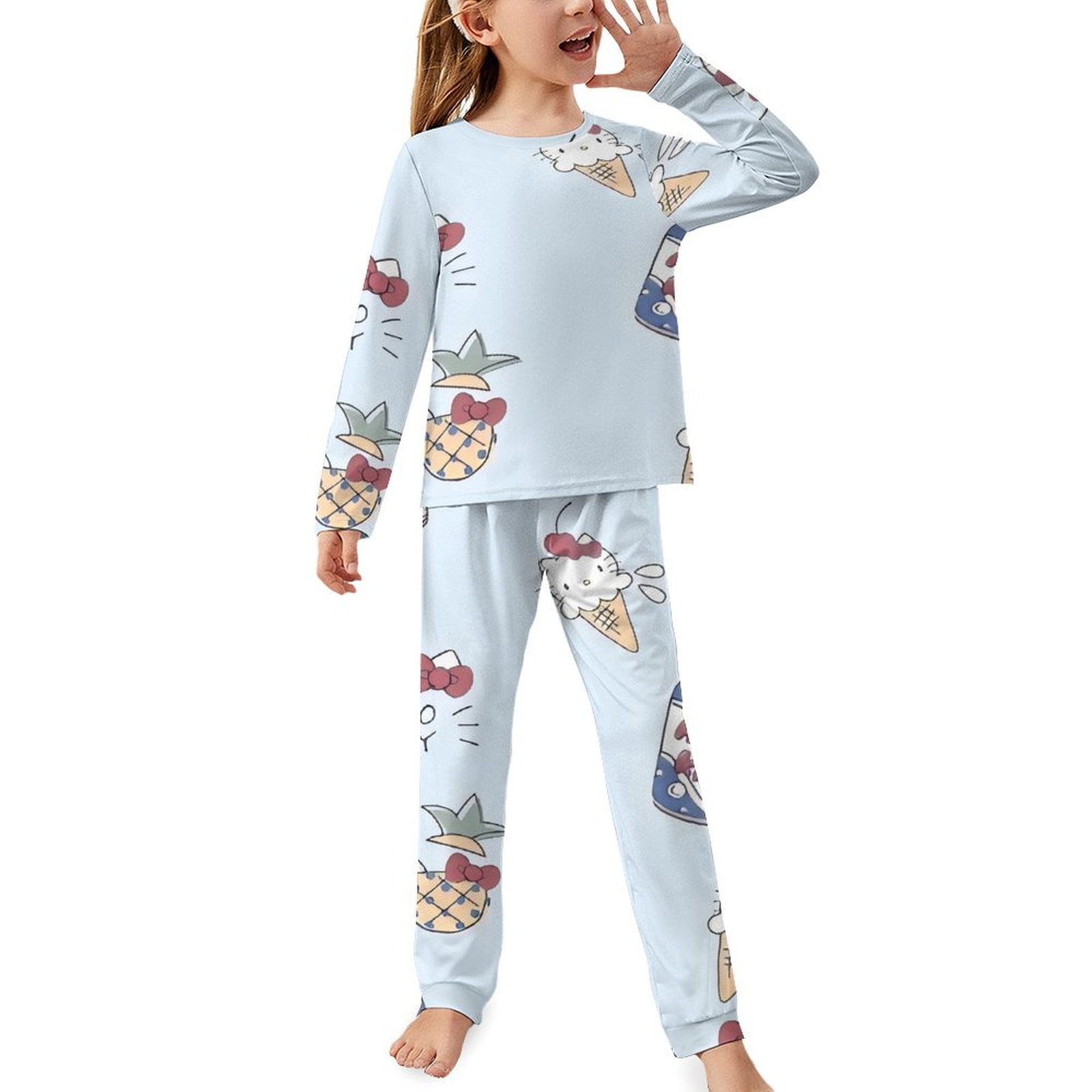 Hello Kitty Pajamas Set for Gils Kids Cute PJ Sets Hello Kitty Merch ...