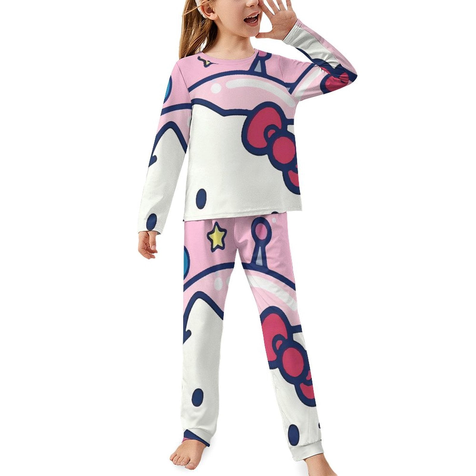 Hello Kitty Pajamas Set for Gils Kids Cute PJ Sets Hello Kitty Merch ...