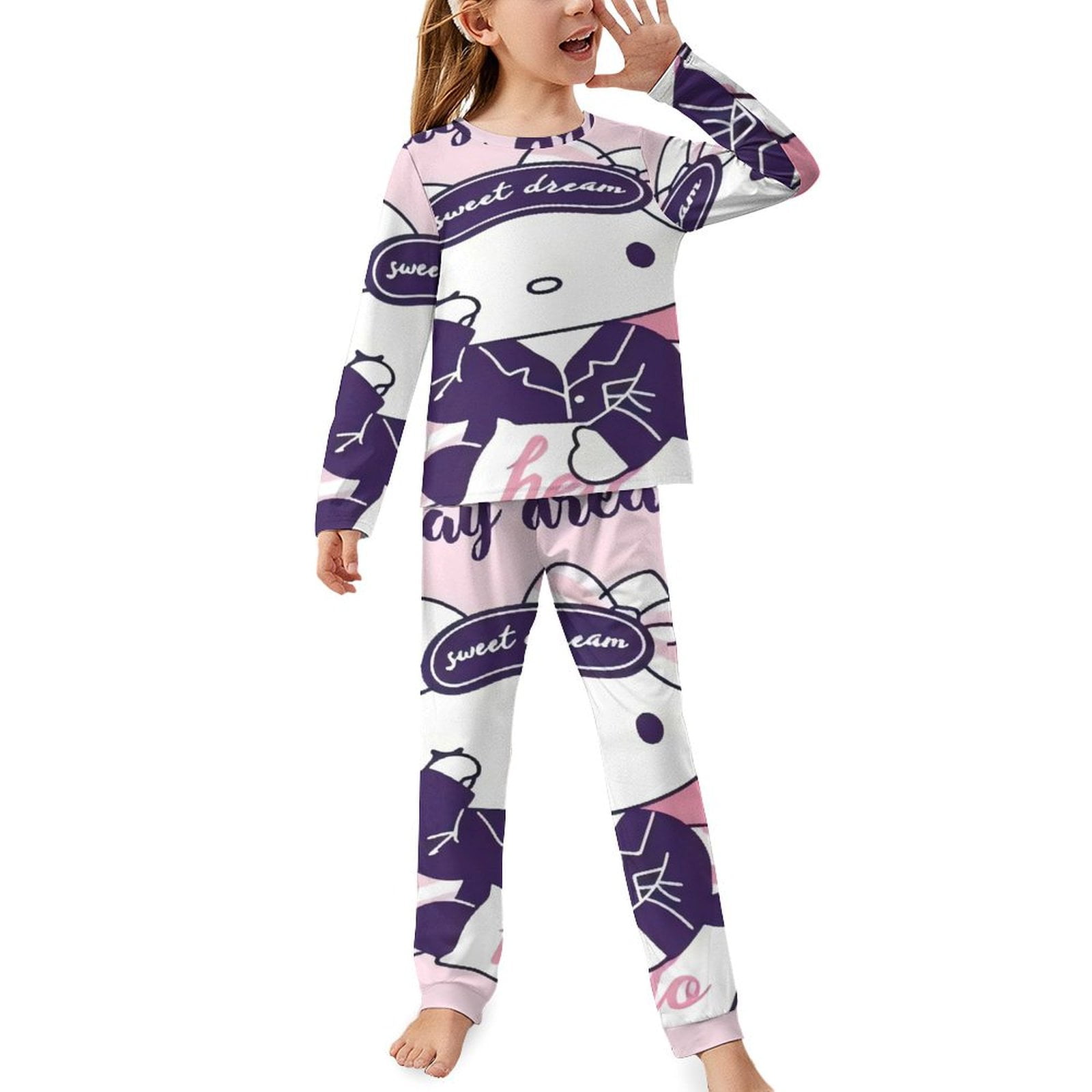 Hello Kitty Pajamas Set for Gils Kids Cute PJ Sets Hello Kitty Merch ...