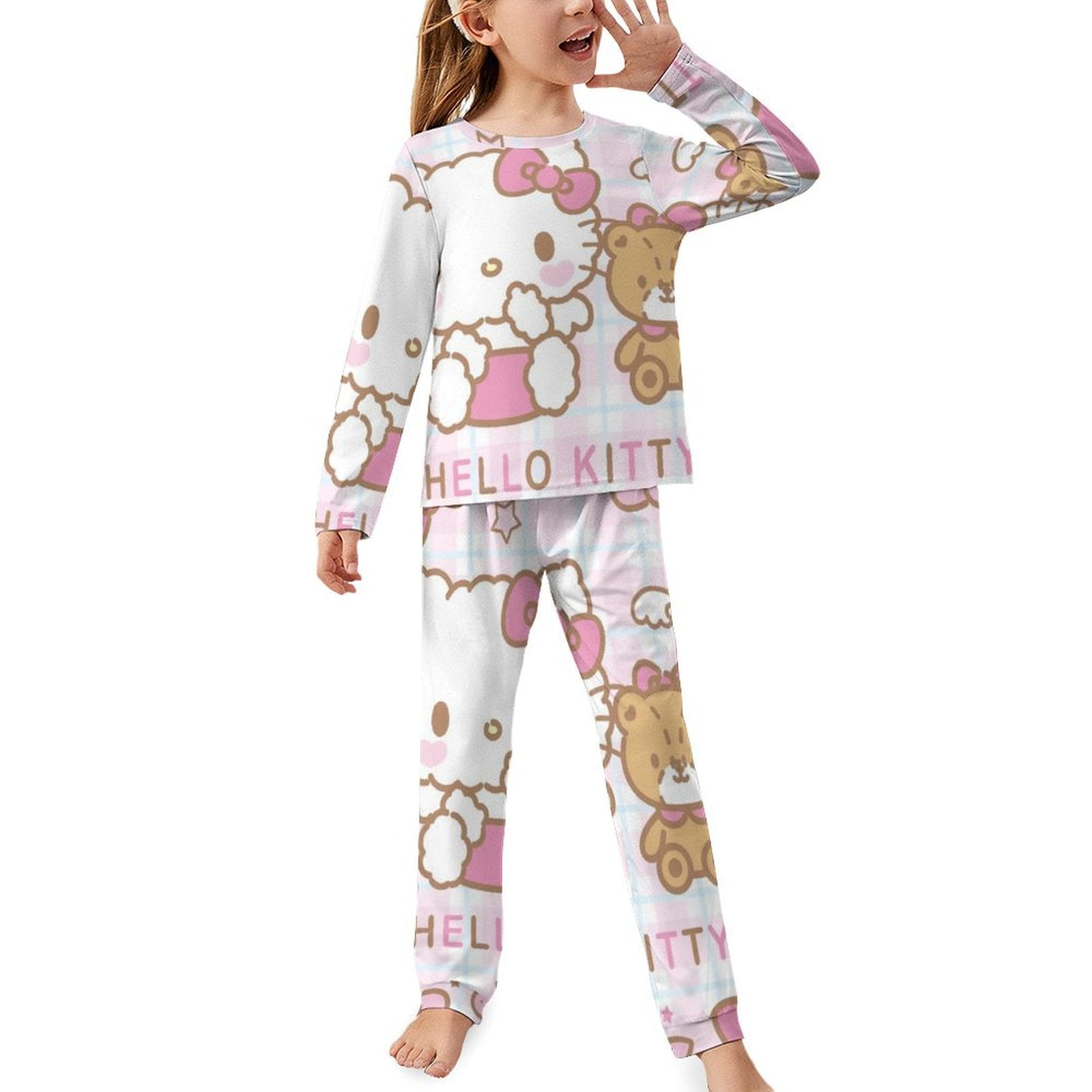 Hello Kitty Pajamas Set for Gils Kids Cute PJ Sets Hello Kitty Merch ...