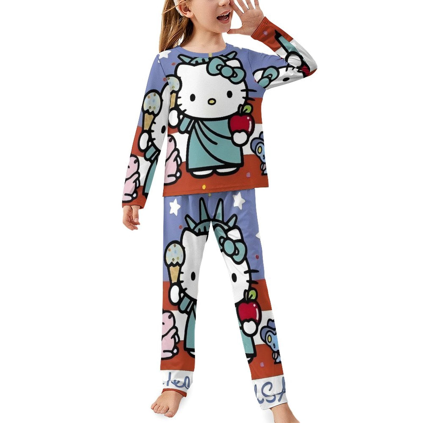 Hello Kitty Pajamas Set for Gils Kids Cute PJ Sets Hello Kitty Merch ...