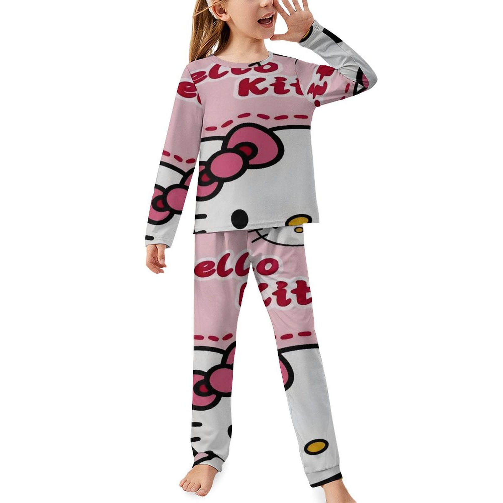 Hello Kitty Pajamas Set for Gils Kids Cute PJ Sets Hello Kitty Merch ...