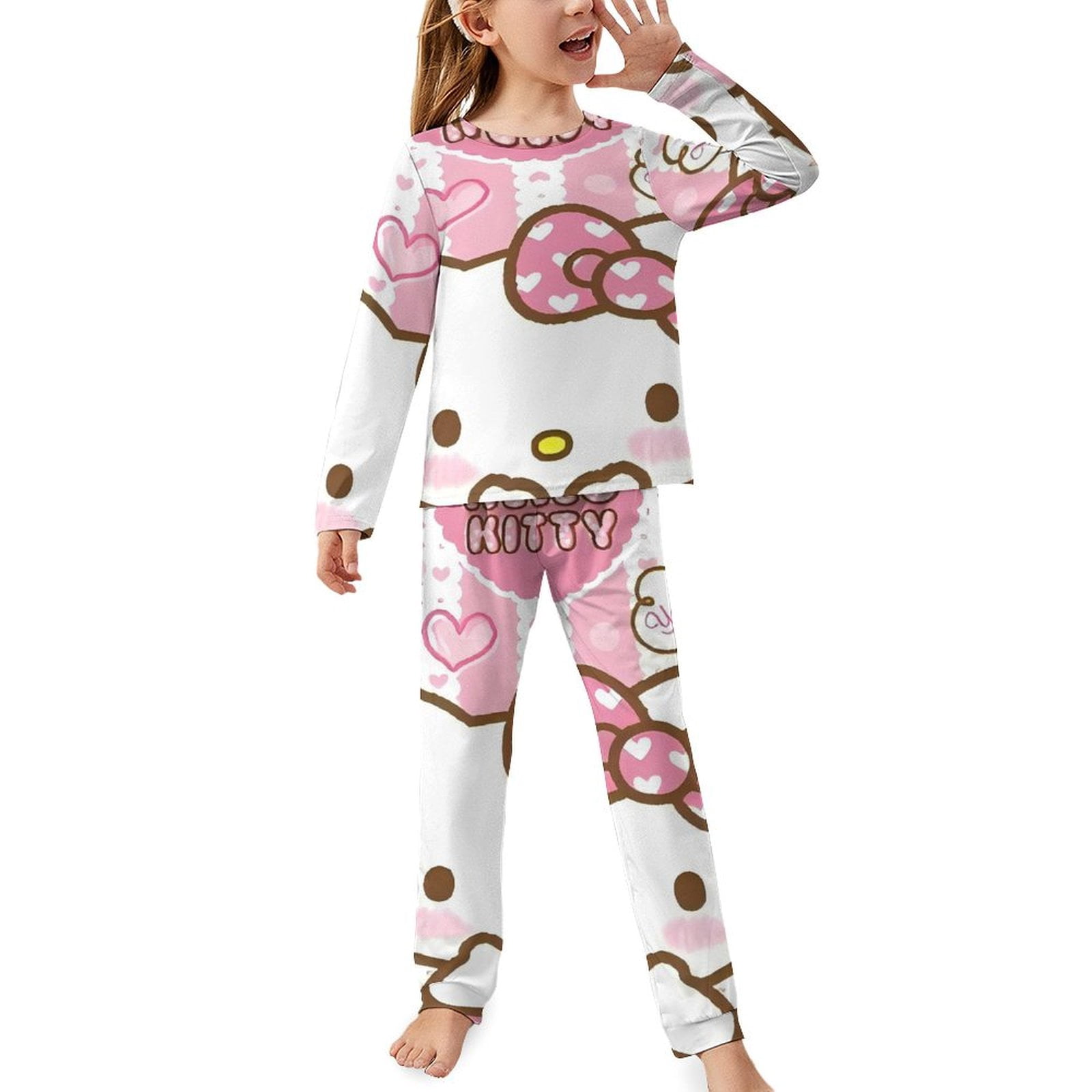 Hello Kitty Pajamas Set for Gils Kids Cute PJ Sets Hello Kitty Merch ...