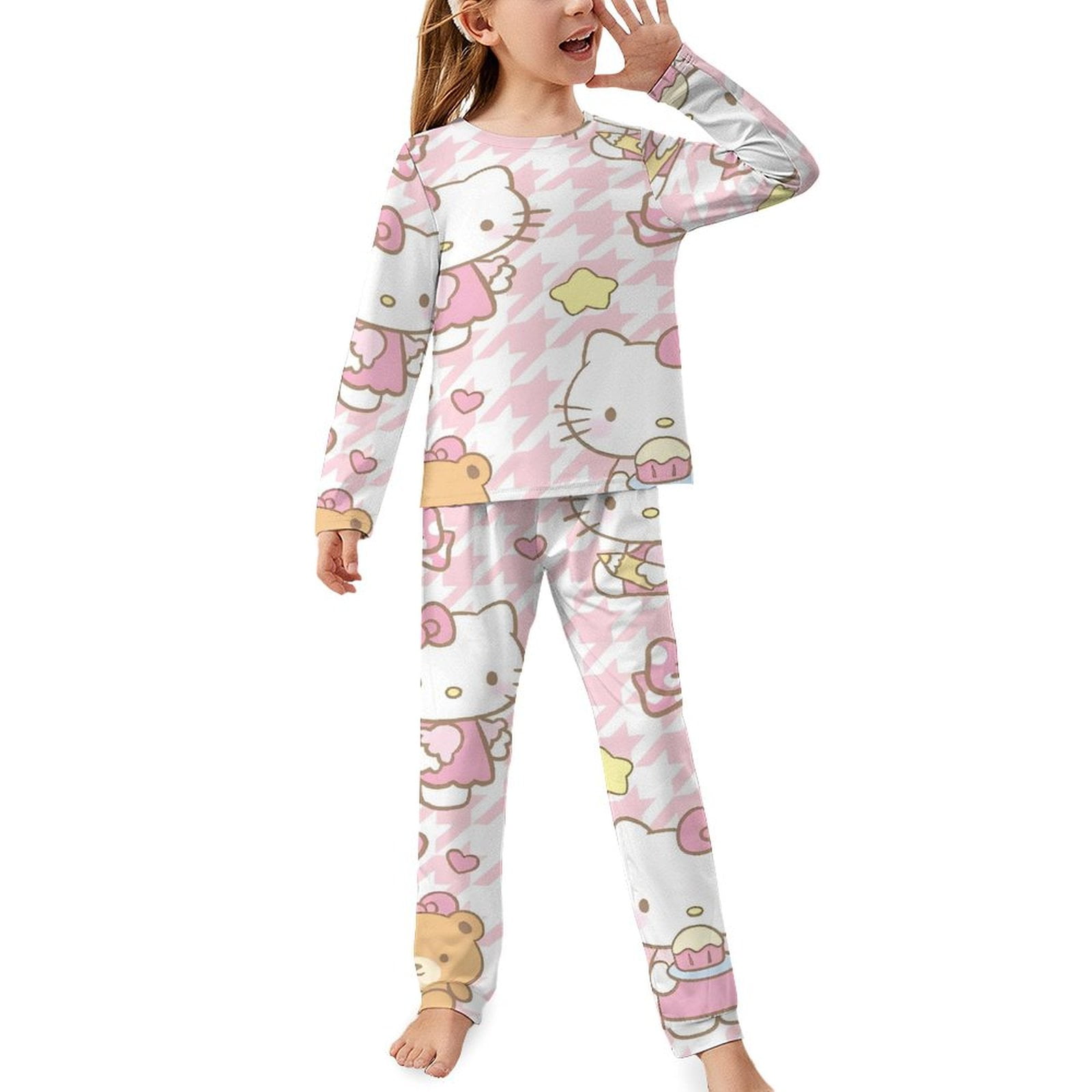Hello Kitty Pajamas Set for Gils Kids Cute PJ Sets Hello Kitty Merch ...