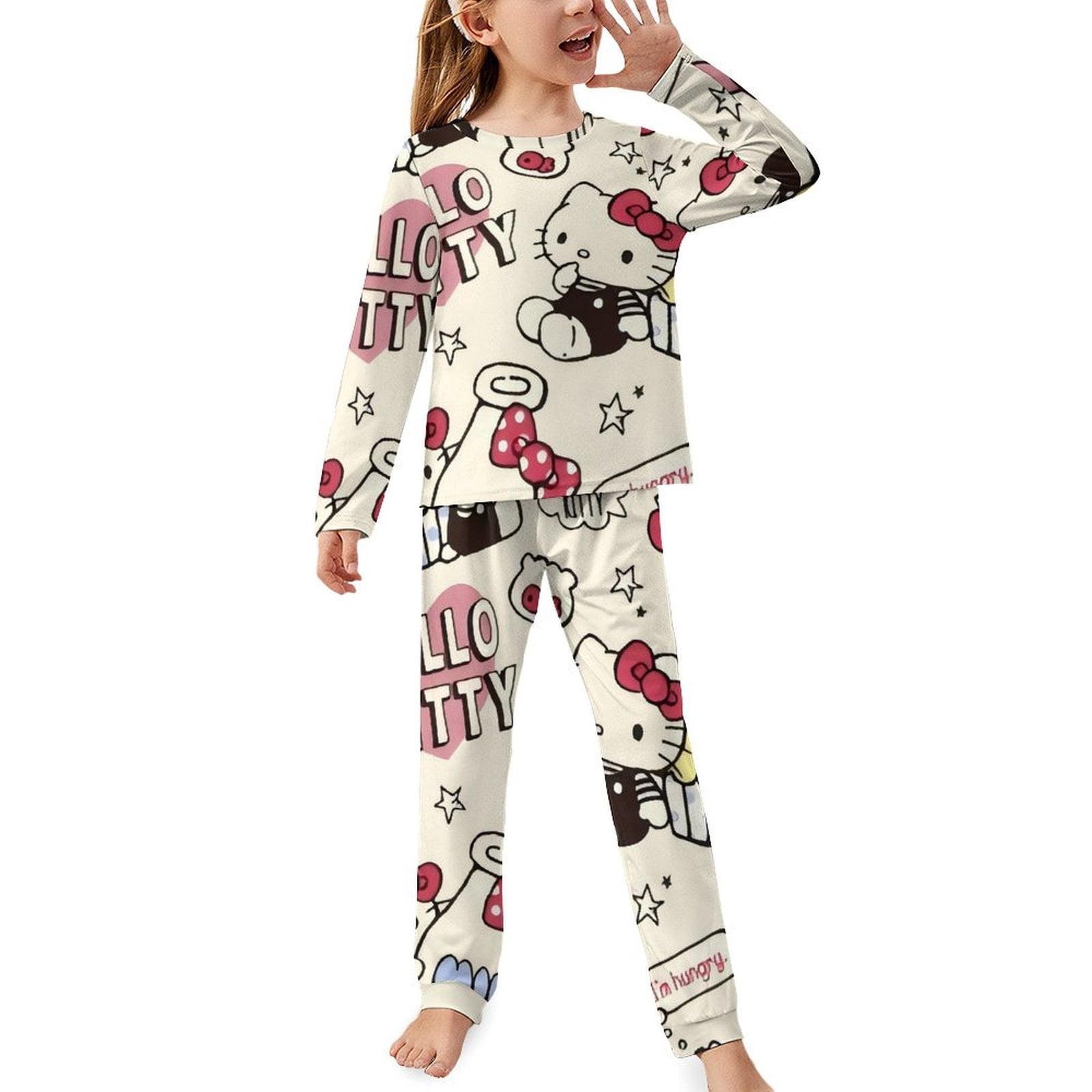 Hello Kitty Pajamas Set for Gils Kids Cute PJ Sets Hello Kitty Merch ...