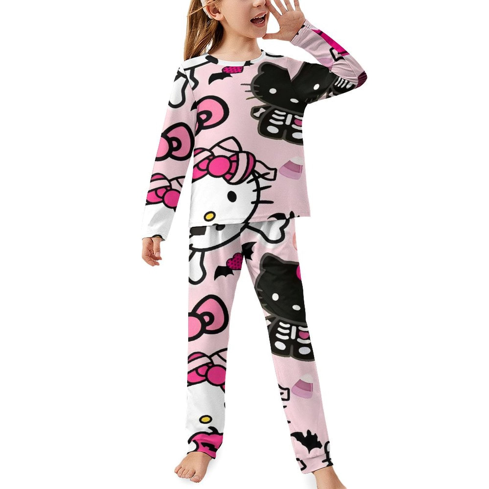 Hello Kitty Pajamas Set for Gils Kids Cute PJ Sets Hello Kitty Merch ...