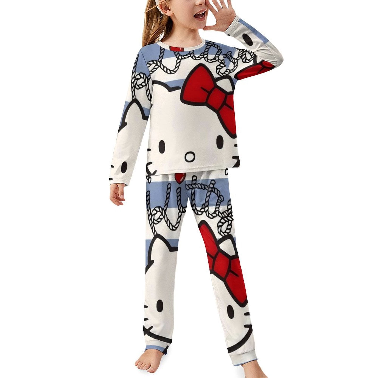 Hello Kitty Pajamas Set for Gils Kids Cute PJ Sets Hello Kitty Merch ...