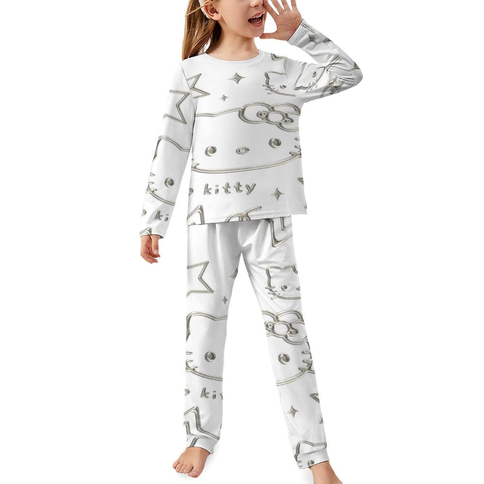 Hello Kitty Pajamas Set for Gils Kids Cute PJ Sets Hello Kitty Merch ...
