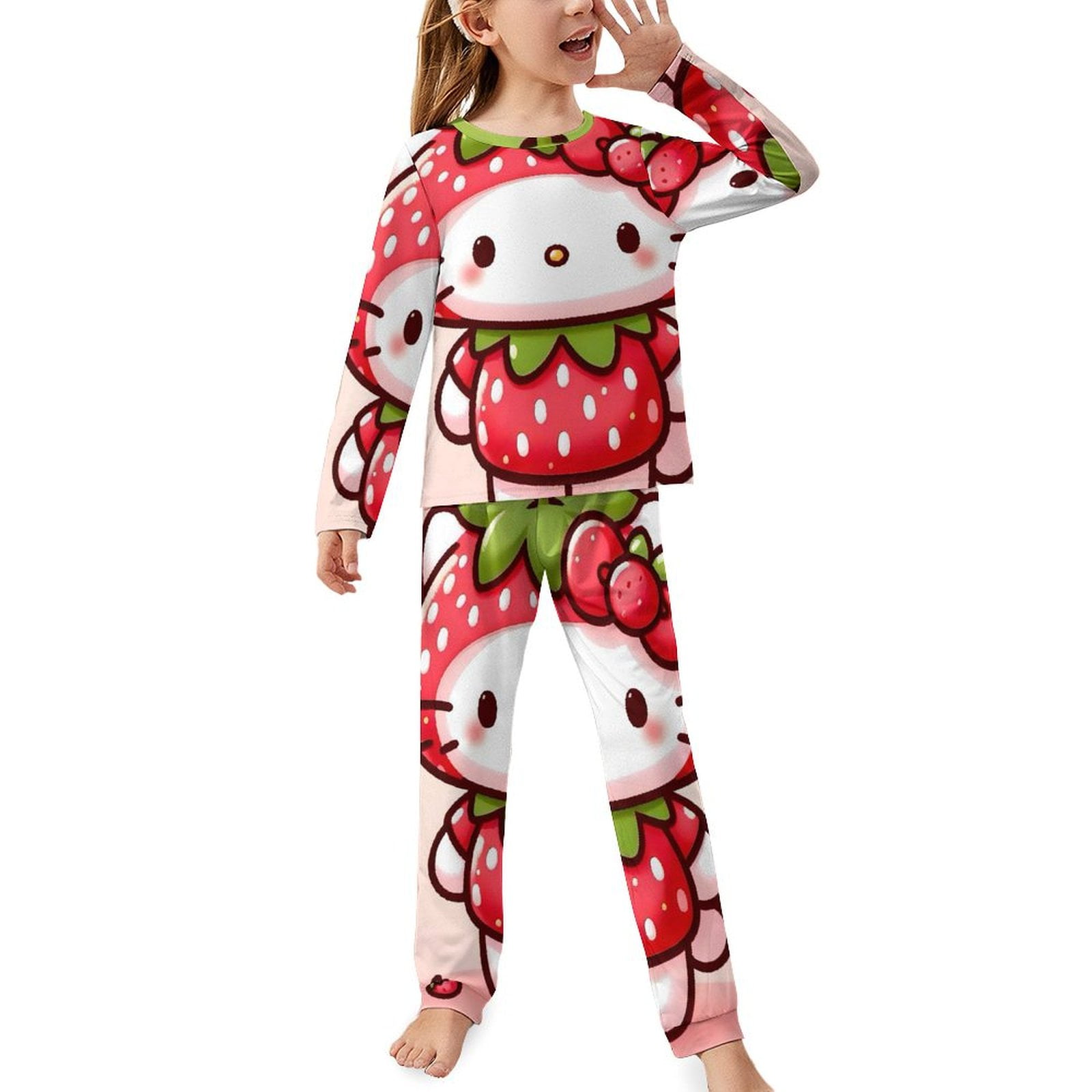 Hello Kitty Pajamas Set for Gils Kids Cute PJ Sets Hello Kitty Merch ...