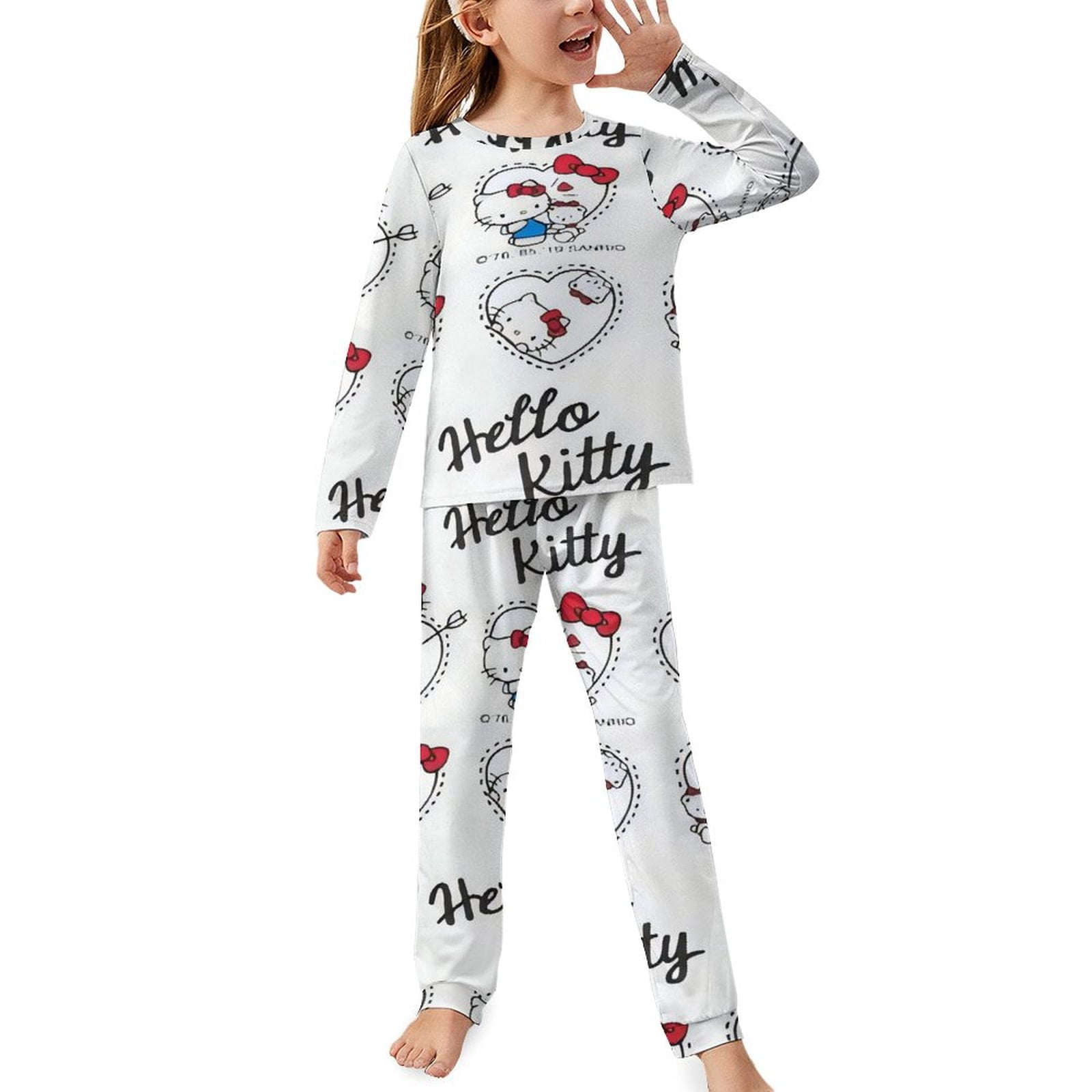Hello Kitty Pajamas Set for Gils Kids Cute PJ Sets Hello Kitty Merch ...