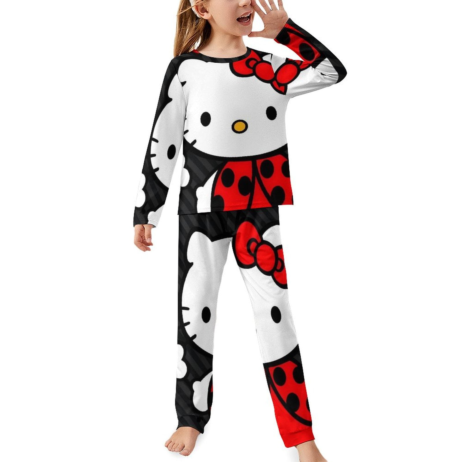 Hello Kitty Pajamas Set for Gils Kids Cute PJ Sets Hello Kitty Merch ...