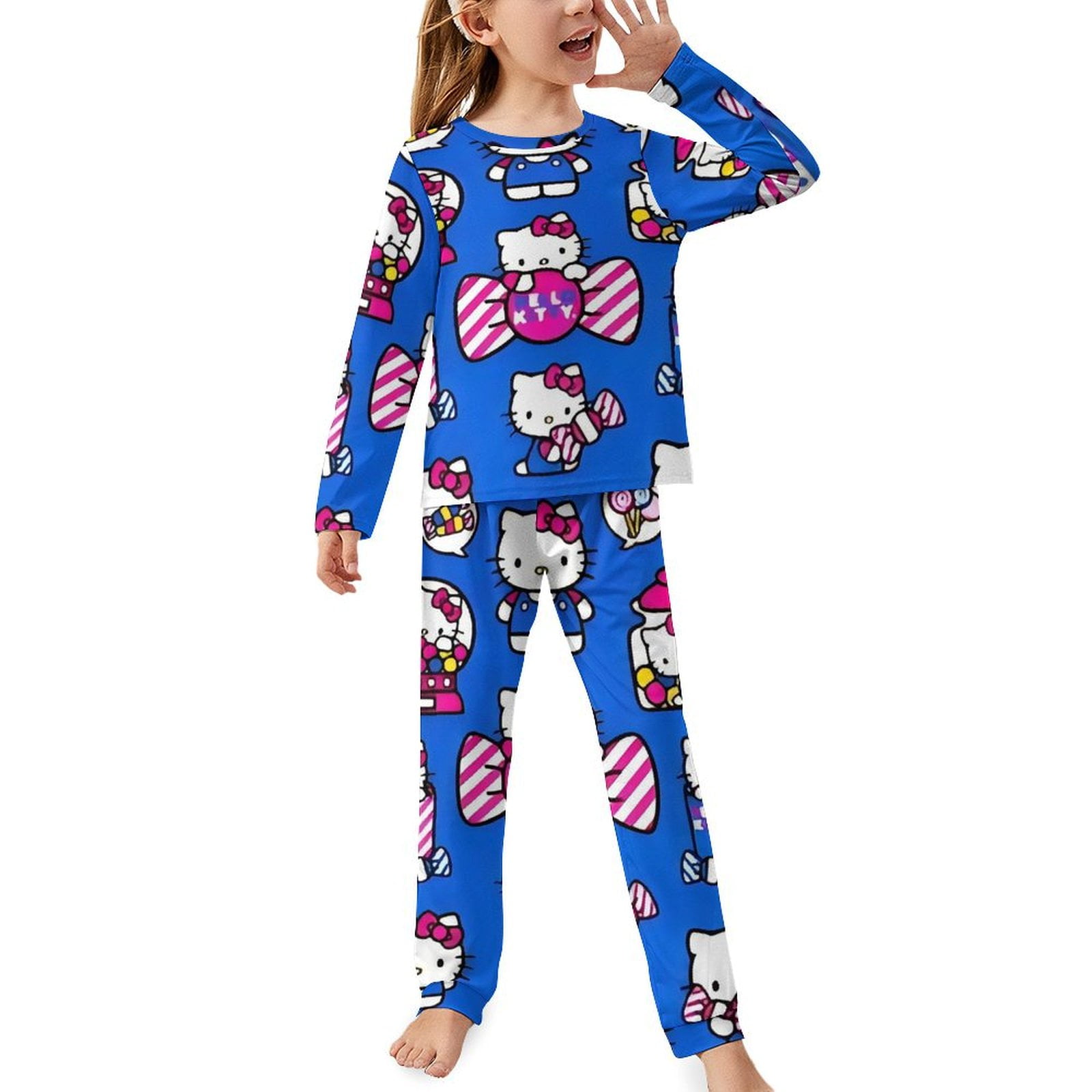 Hello Kitty Pajamas Set for Gils Kids Cute PJ Sets Hello Kitty Merch ...
