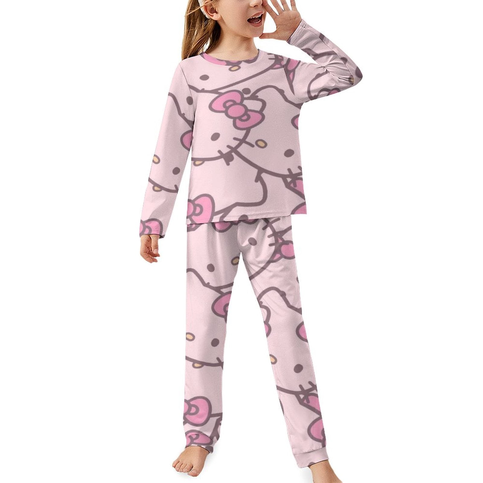 Hello Kitty Pajamas Set for Gils Kids Cute PJ Sets Hello Kitty Merch ...
