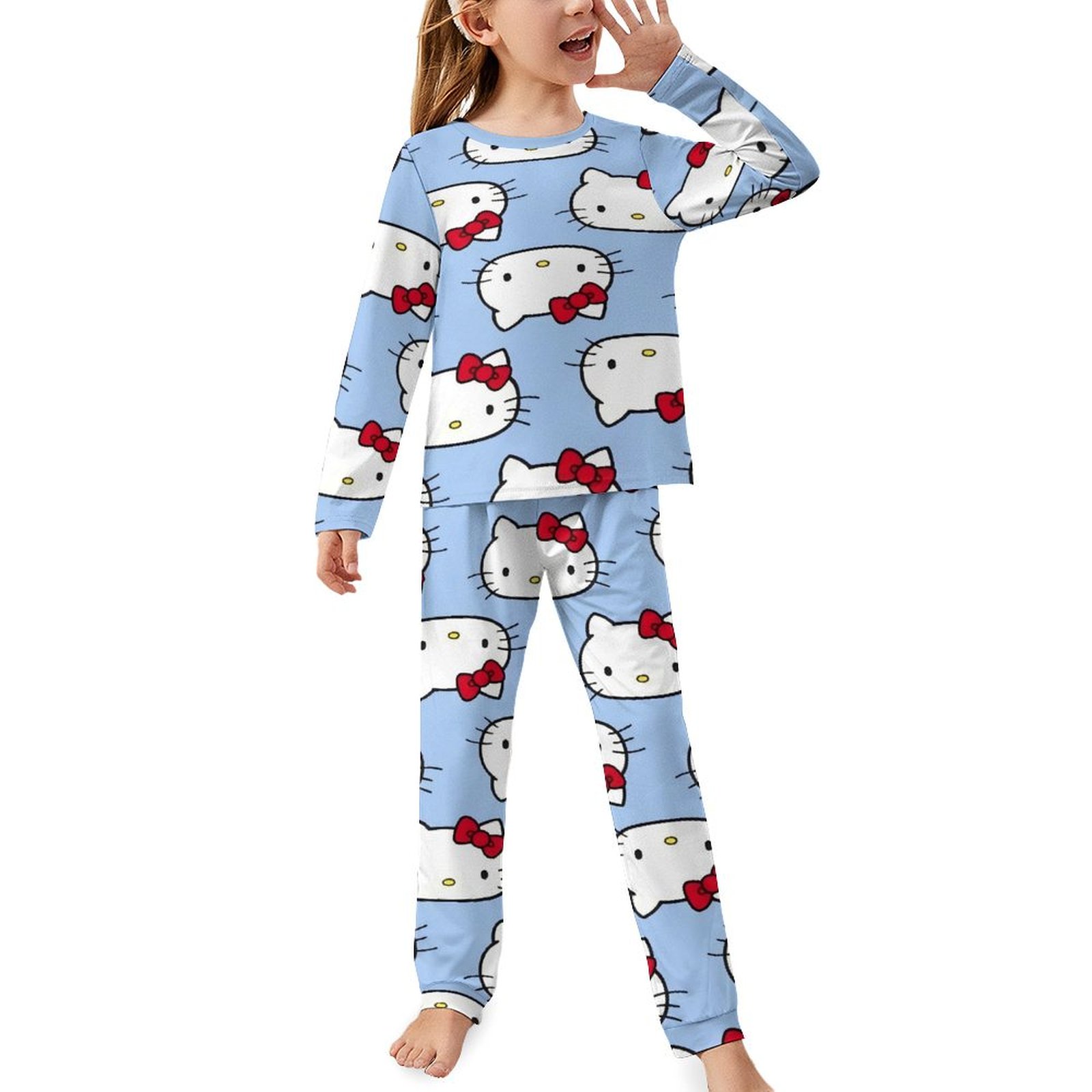 Hello Kitty Pajamas Set for Gils Kids Cute PJ Sets Hello Kitty Merch ...