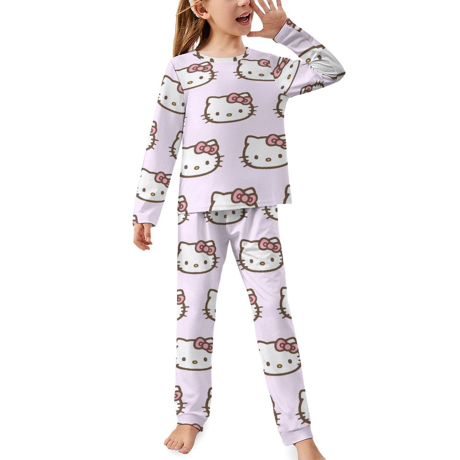 Hello Kitty Pajamas Set for Gils Kids Cute PJ Sets Hello Kitty Merch ...