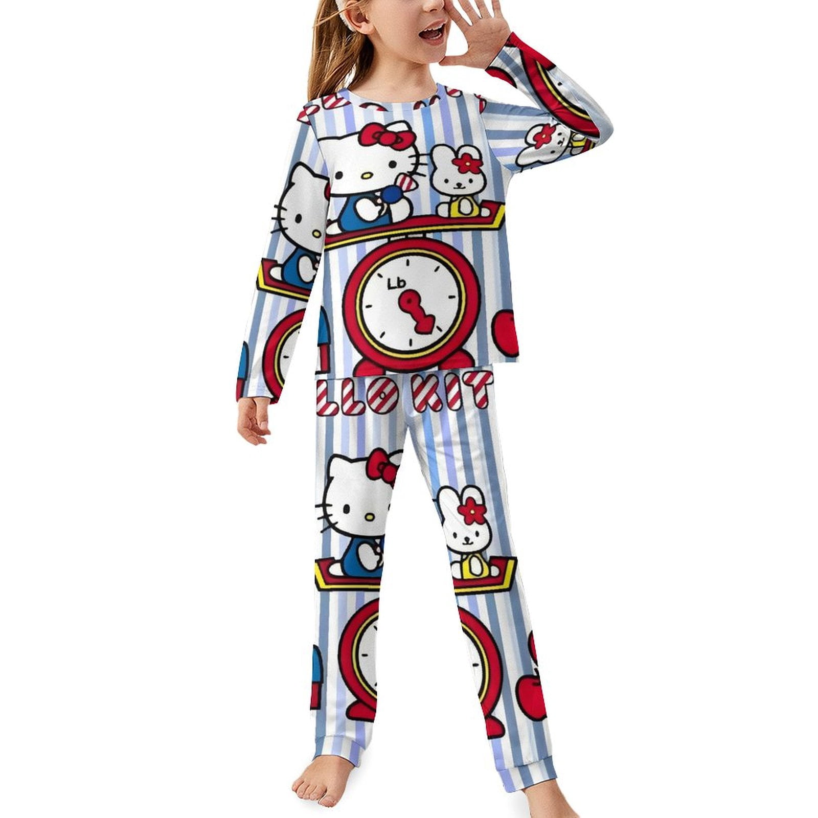 Hello Kitty Pajamas Set for Gils Kids Cute PJ Sets Hello Kitty Merch ...