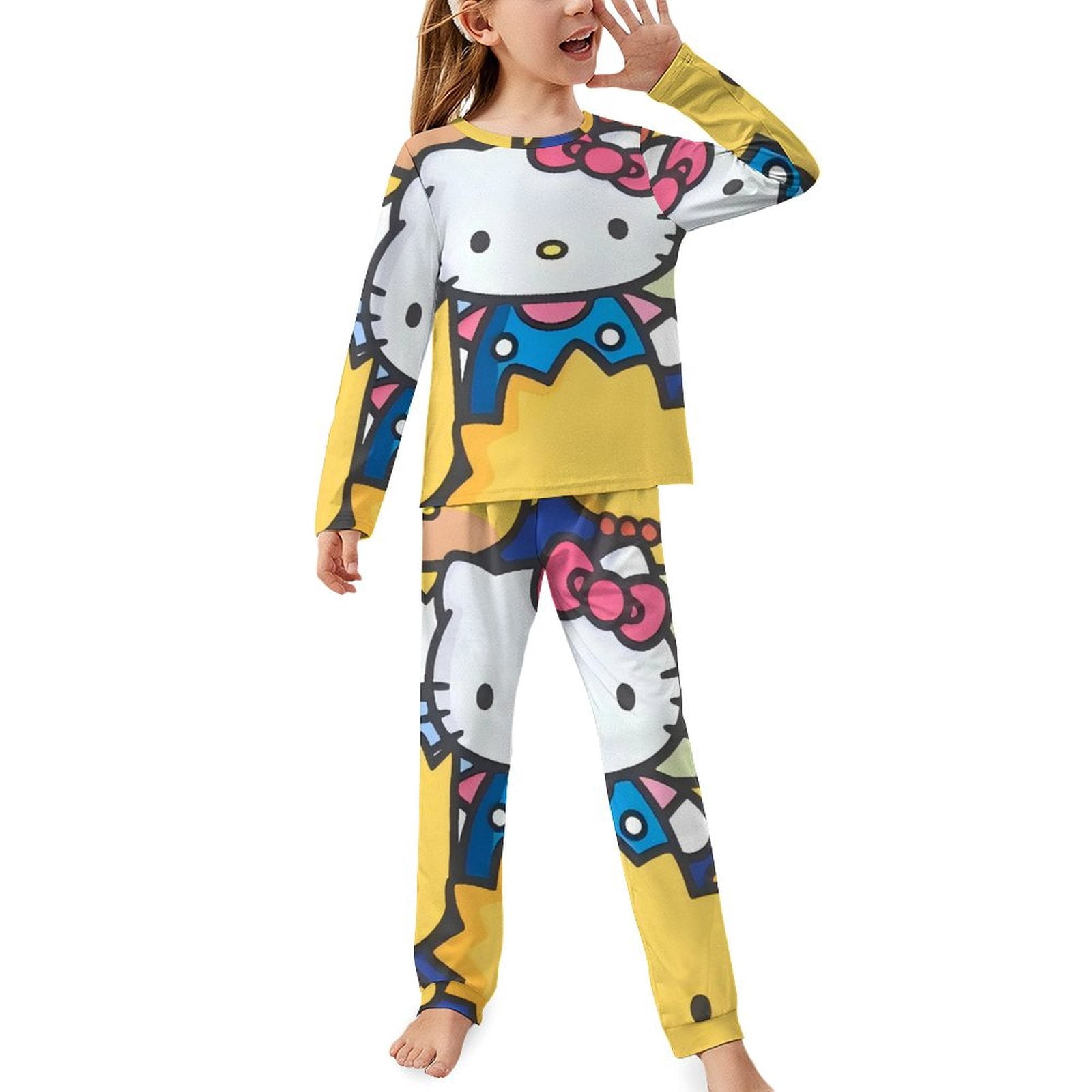 Hello Kitty Pajamas Set for Gils Kids Cute PJ Sets Hello Kitty Merch ...