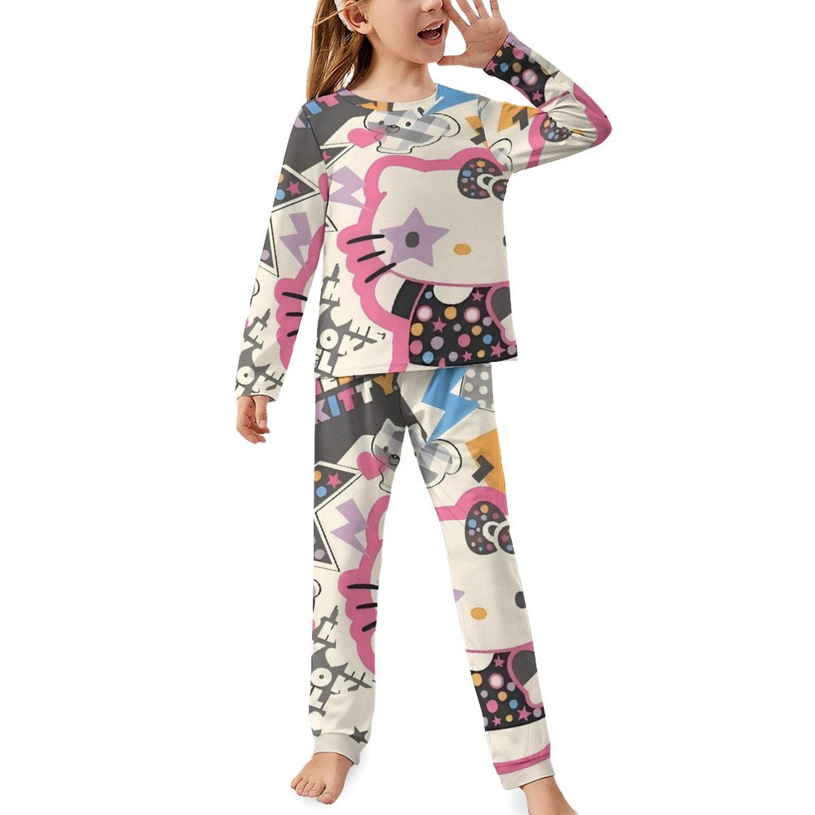 Hello Kitty Pajamas Set for Gils Kids Cute PJ Sets Hello Kitty Merch ...