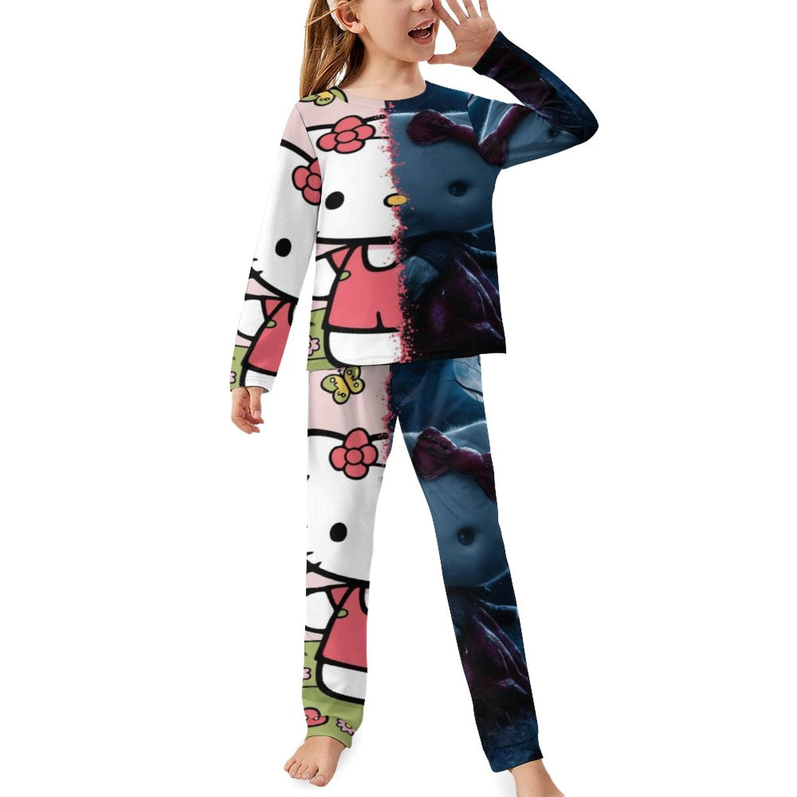 Hello Kitty Pajamas Set for Gils Kids Cute PJ Sets Hello Kitty Merch ...