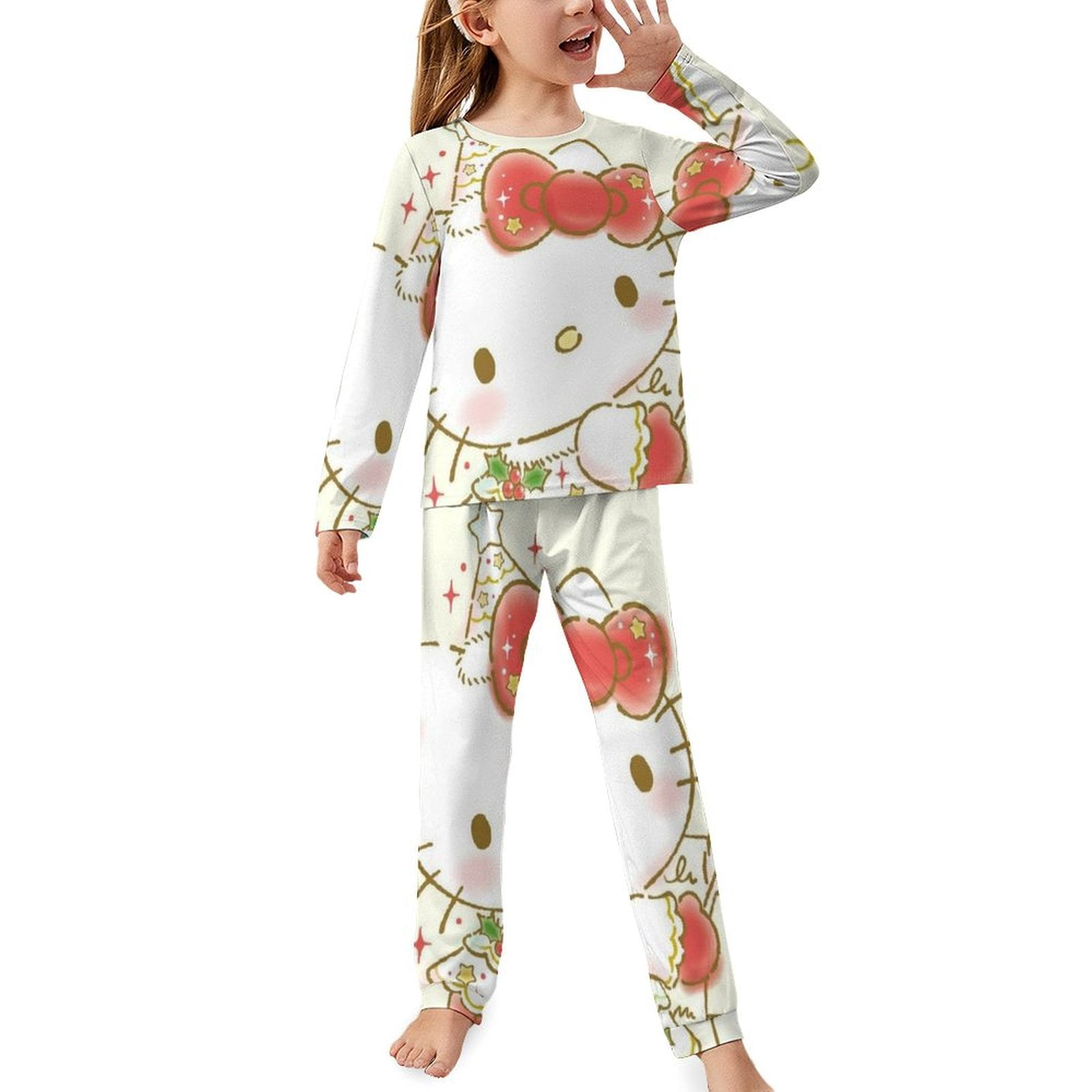 Hello Kitty Pajamas Set for Gils Kids Cute PJ Sets Hello Kitty Merch ...