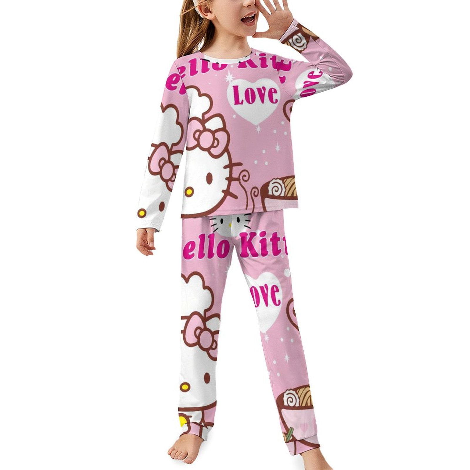 Hello Kitty Pajamas Set for Gils Kids Cute PJ Sets Hello Kitty Merch ...