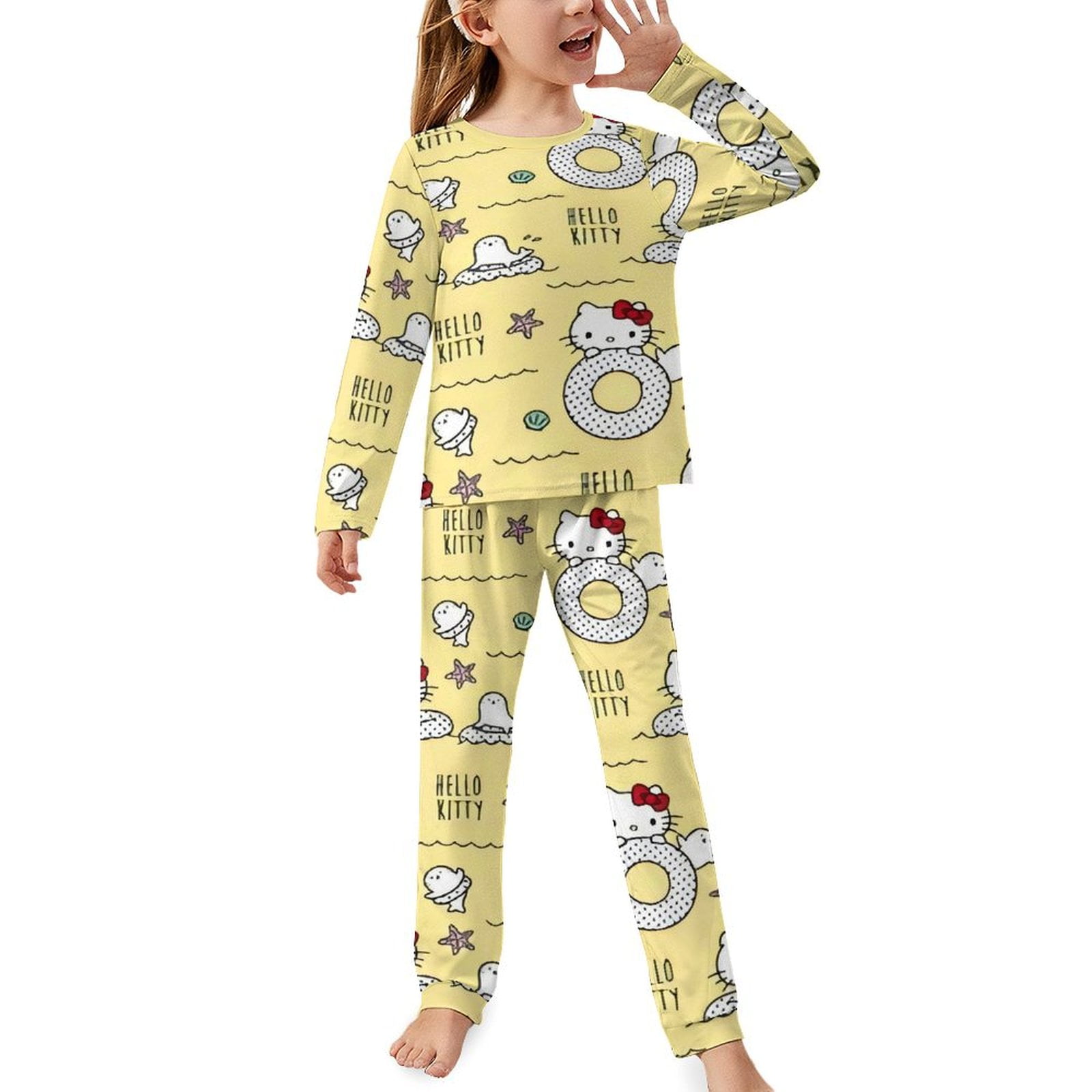 Hello Kitty Pajamas Set for Gils Kids Cute PJ Sets Hello Kitty Merch ...